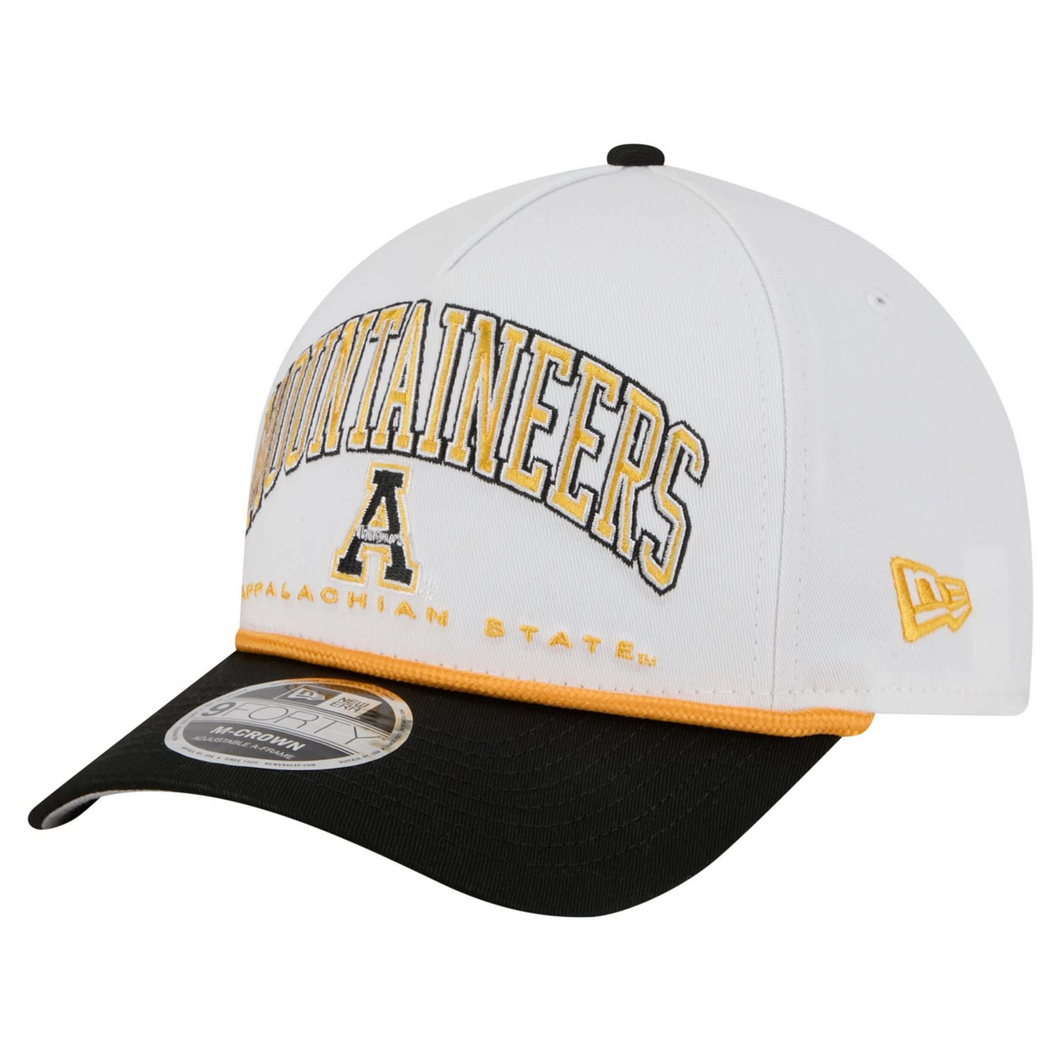 New Era Black Appalachian State Mountaineers Arch Two-Tone Rope 9FORTY ...