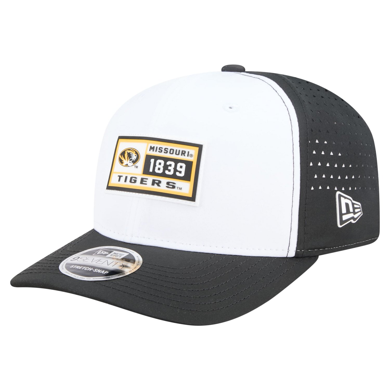 New Era Black Missouri Tigers Perforated Patched 9SEVENTY Adjustable ...