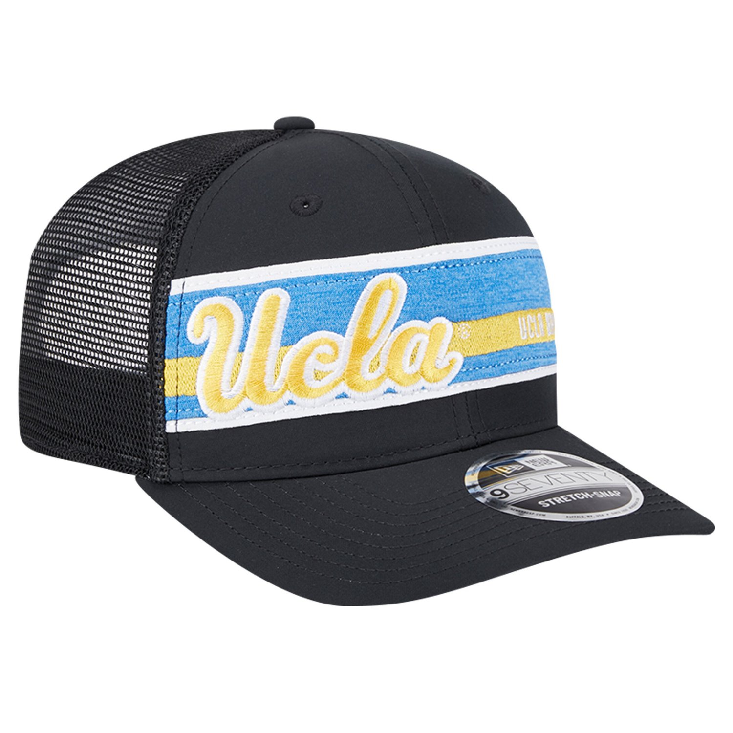 New Era Blue UCLA Bruins Striped 9SEVENTY Trucker Stretch-Snap Adjustable Hat | Academy