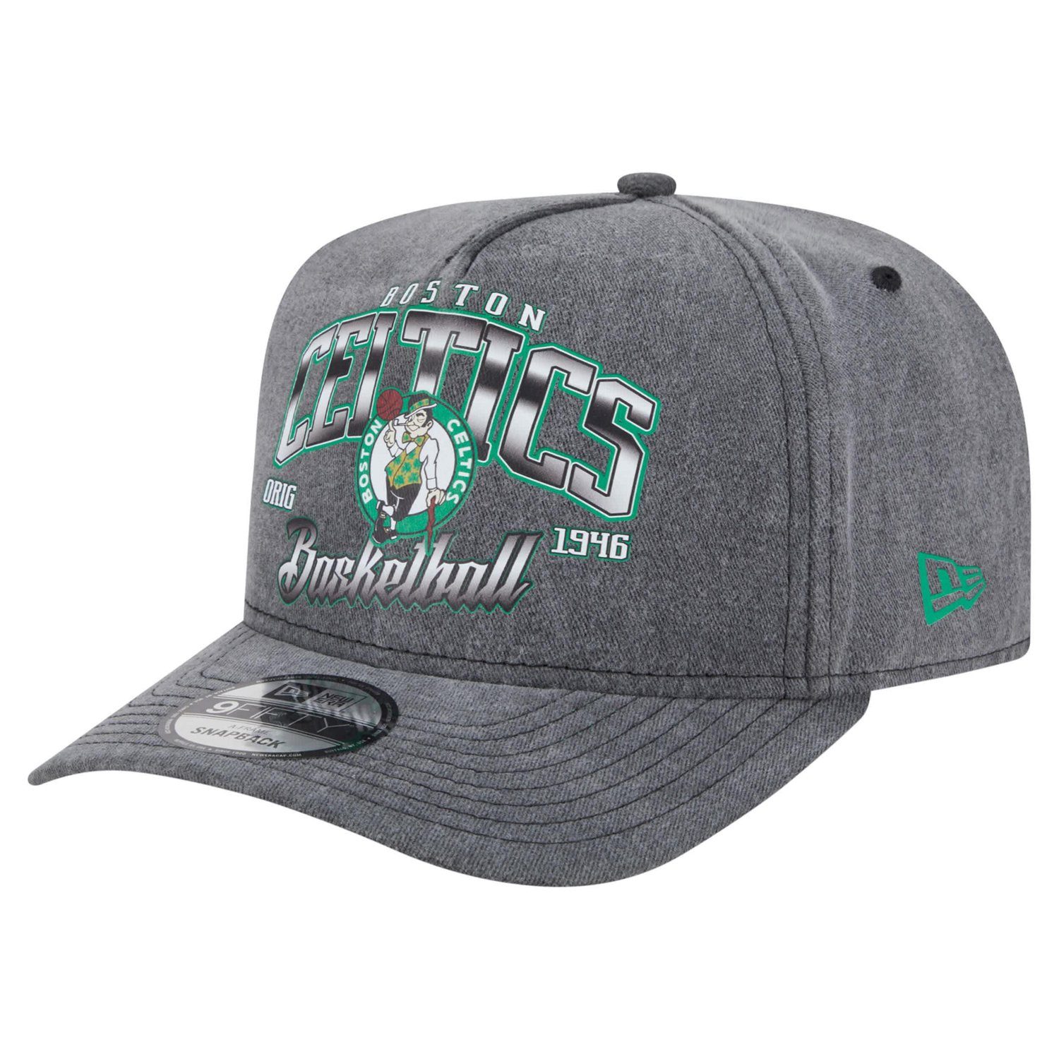 New Era Boston Celtics Throwback Washed Pre-Curved 9FIFTY Snapback Hat | Academy