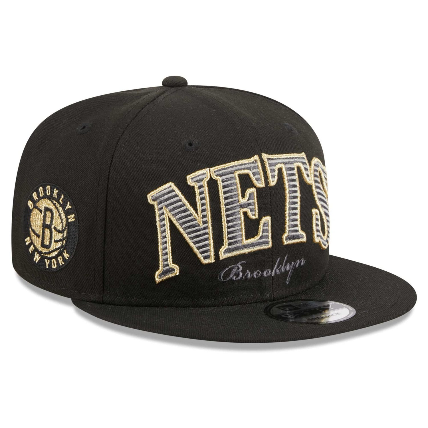 New Era Brooklyn Nets Golden Tall Text 9FIFTY Snapback Hat | Academy