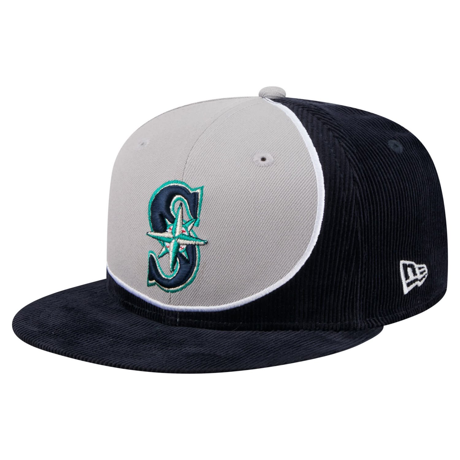New Era Gray Seattle Mariners Retro Split Corduroy Snapback Hat | Academy