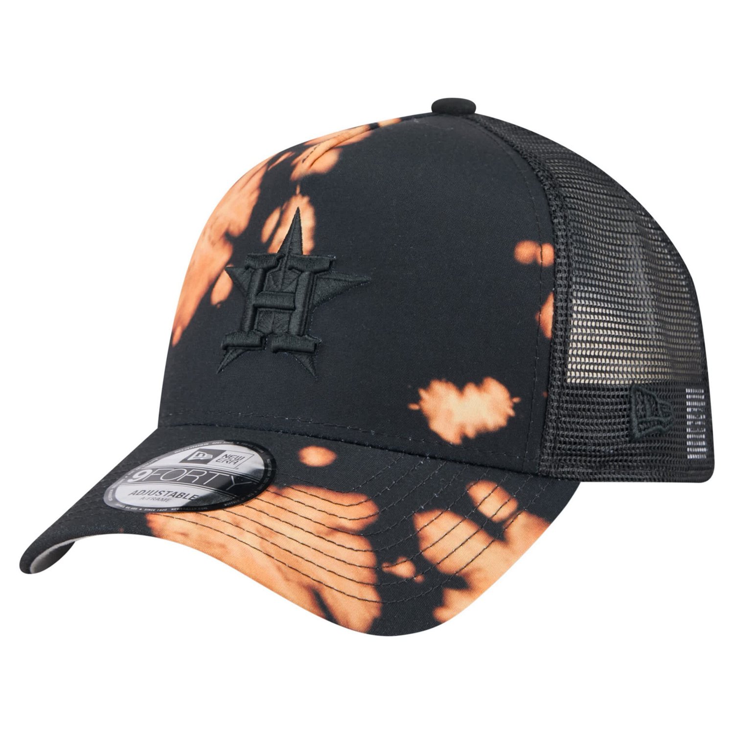 New Era Houston Astros Bleached A-Frame 9FORTY Adjustable Hat | Academy