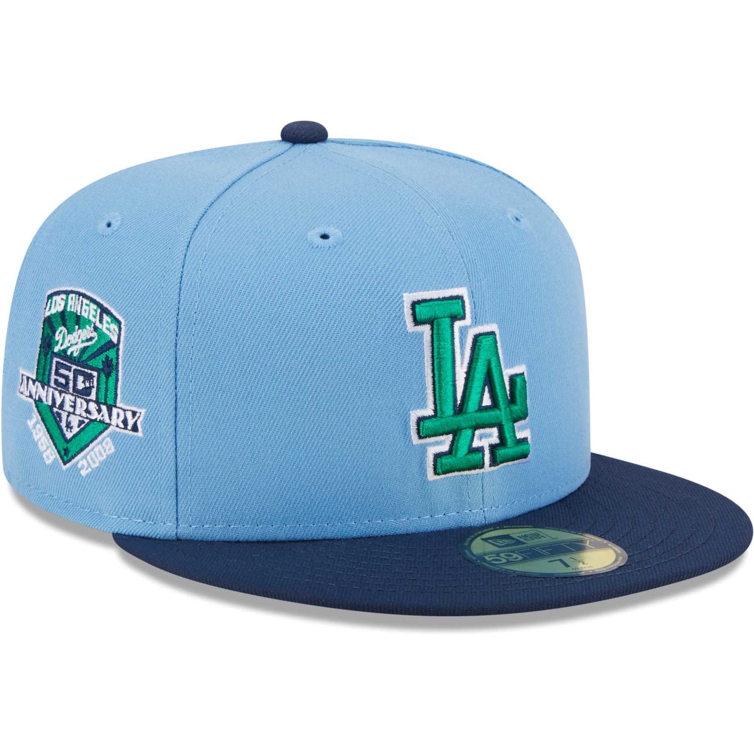 New Era Light Navy Los Angeles Dodgers Green Undervisor 59fifty Fitted