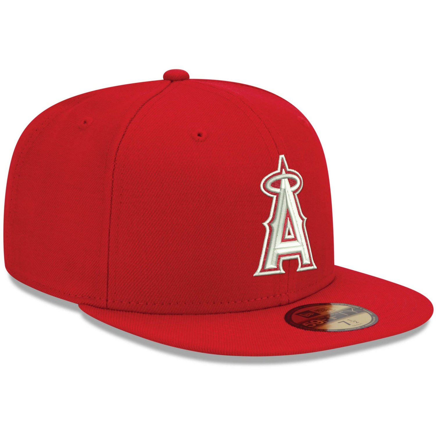 New Era Los Angeles Angels White Logo 59FIFTY Fitted Hat | Academy
