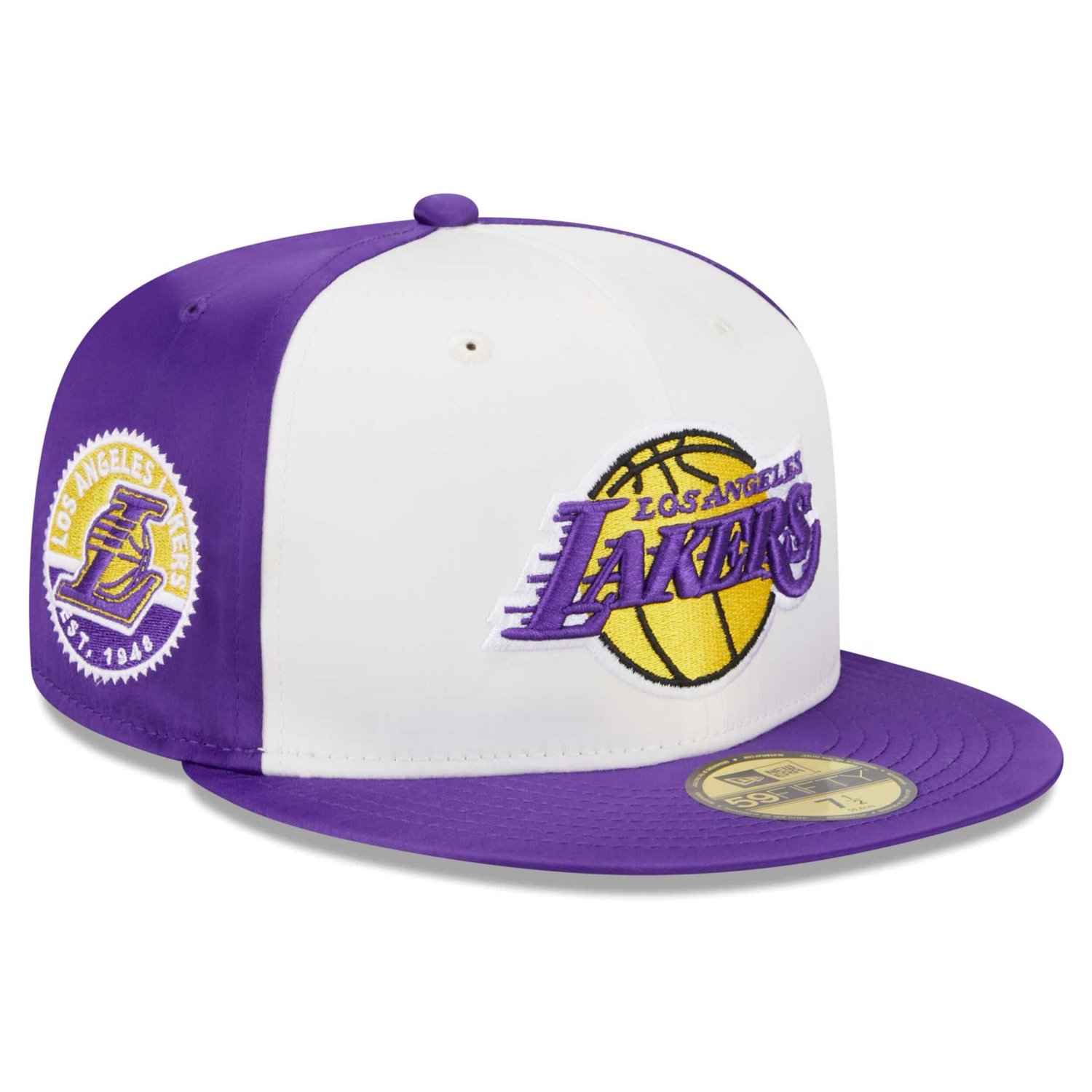 New Era Los Angeles Lakers Throwback Satin 59FIFTY Fitted Hat | Academy