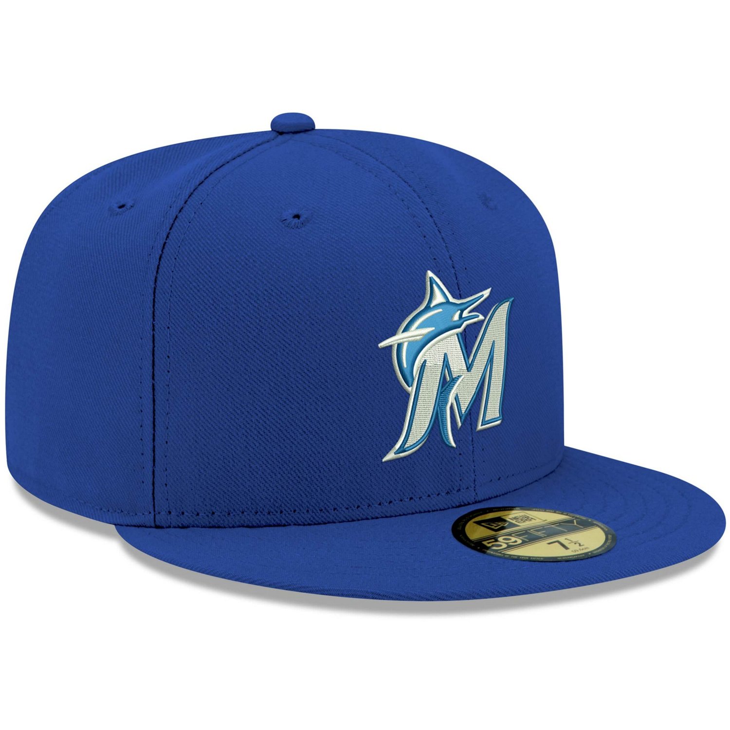 New Era Miami Marlins White Logo 59FIFTY Fitted Hat | Academy