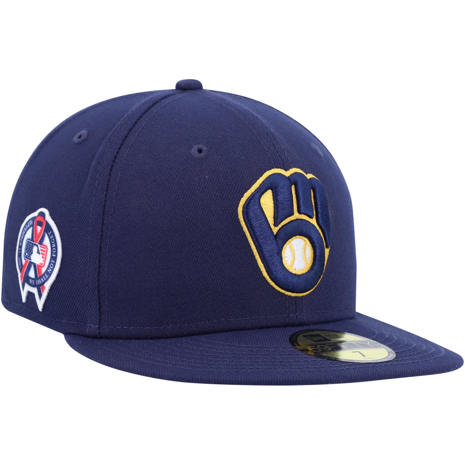 New Era Milwaukee Brewers 9/11 Memorial Side Patch 59FIFTY Fitted Hat ...