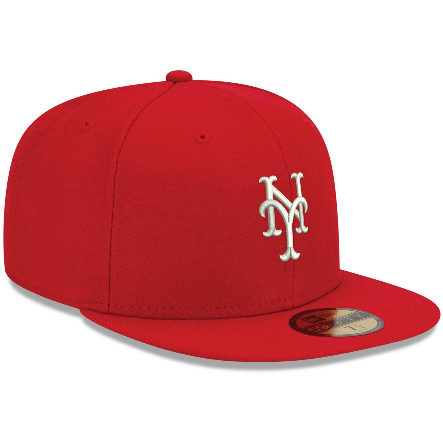 New Era New York Mets White Logo 59FIFTY Fitted Hat | Academy