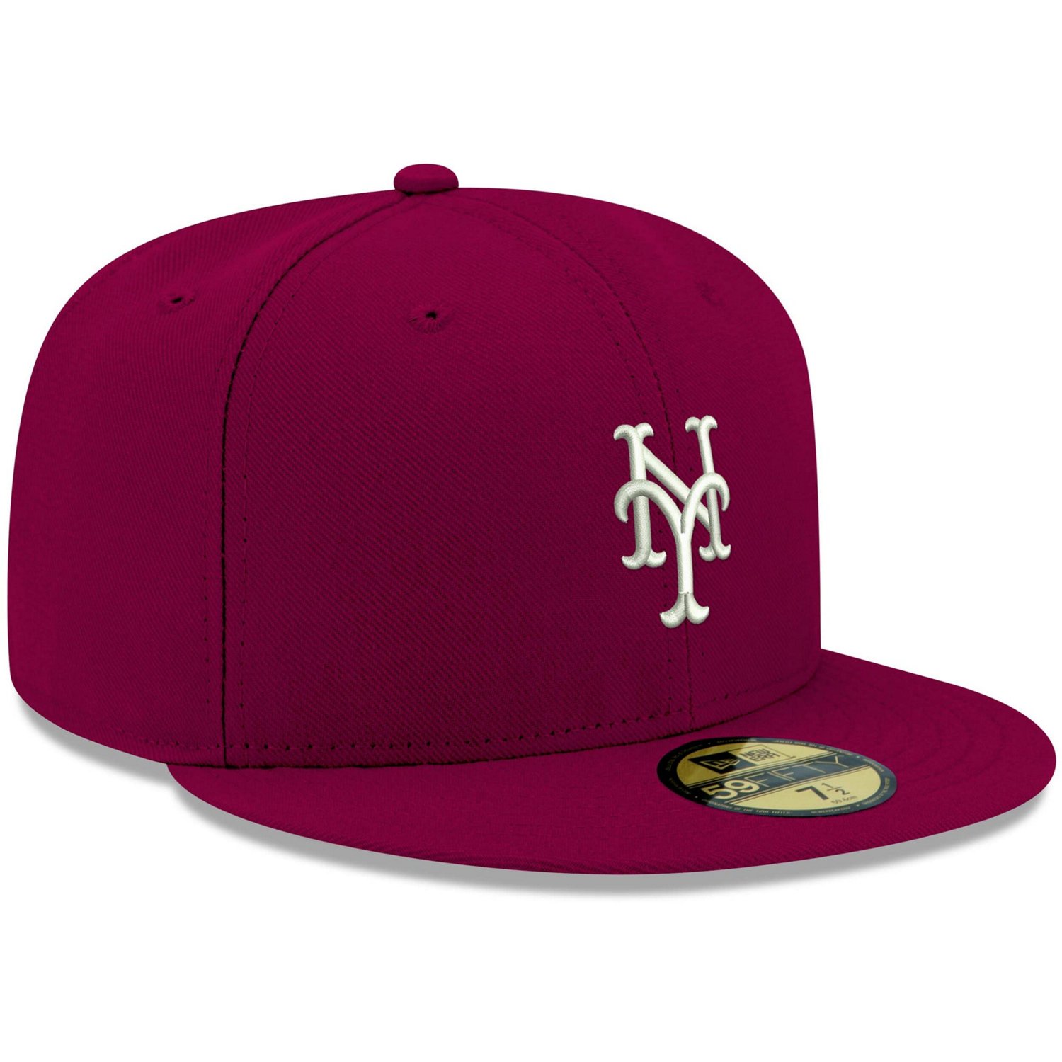 New Era New York Mets White Logo 59FIFTY Fitted Hat | Academy