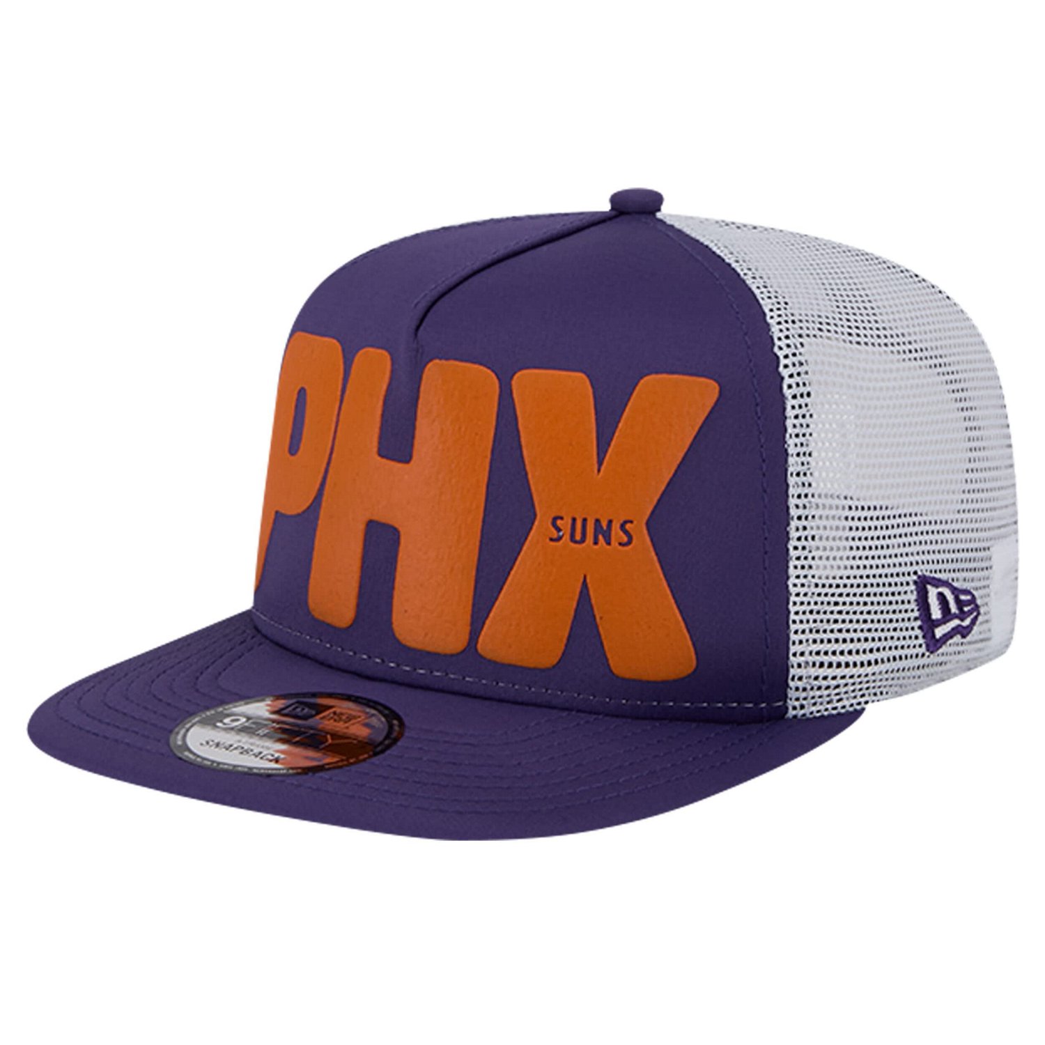 New Era Phoenix Suns Puff Print Team Code A-Frame 9FIFTY Trucker ...