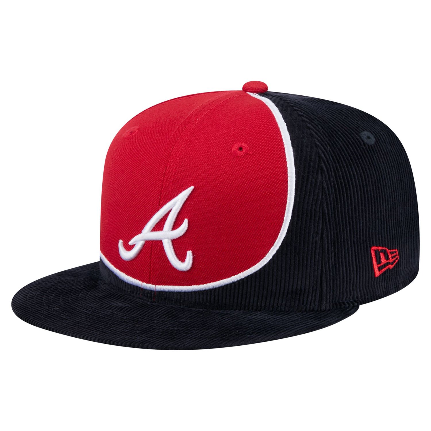 New Era Red Atlanta Braves Retro Split Corduroy Snapback Hat | Academy