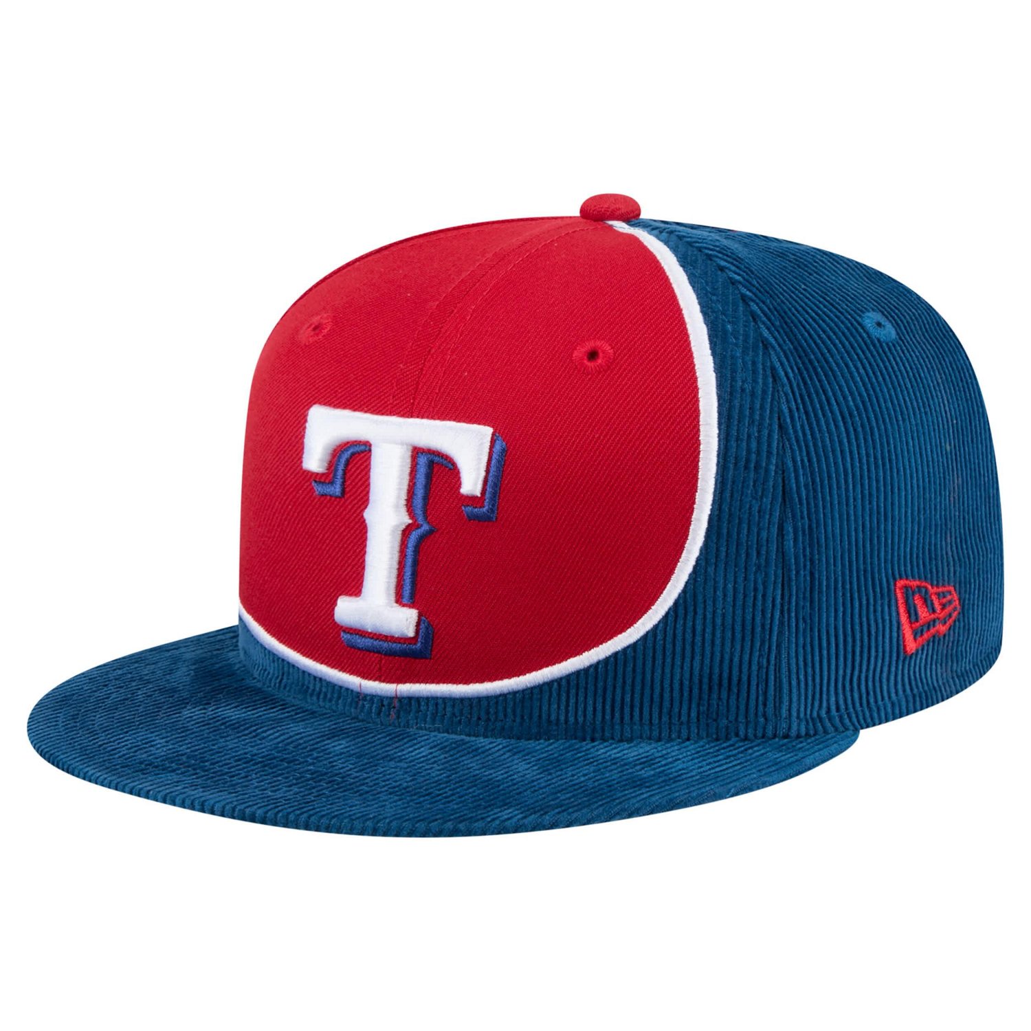 New Era Red Texas Rangers Retro Split Corduroy Snapback Hat | Academy