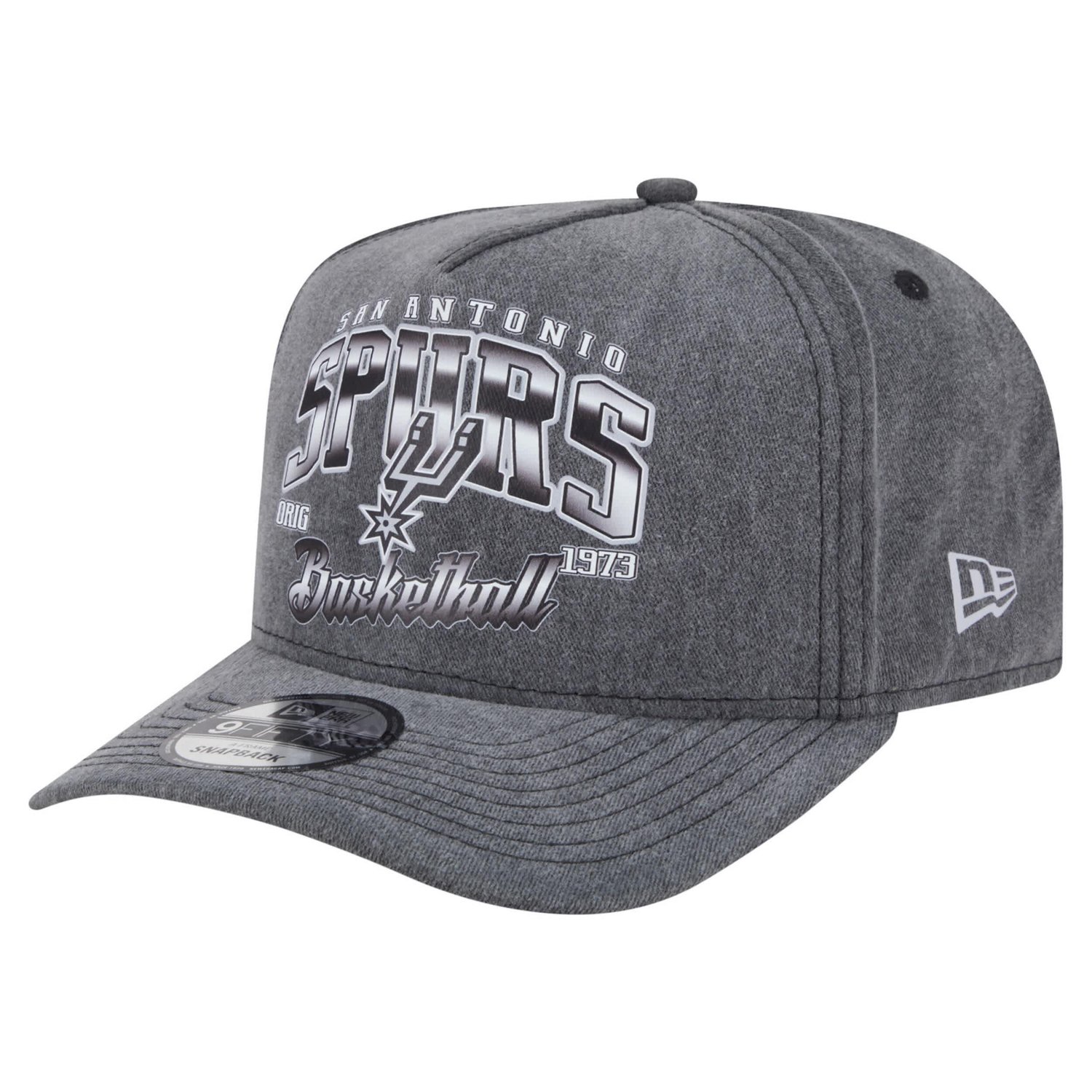 New Era San Antonio Spurs Throwback Washed Pre-Curved 9FIFTY Snapback ...