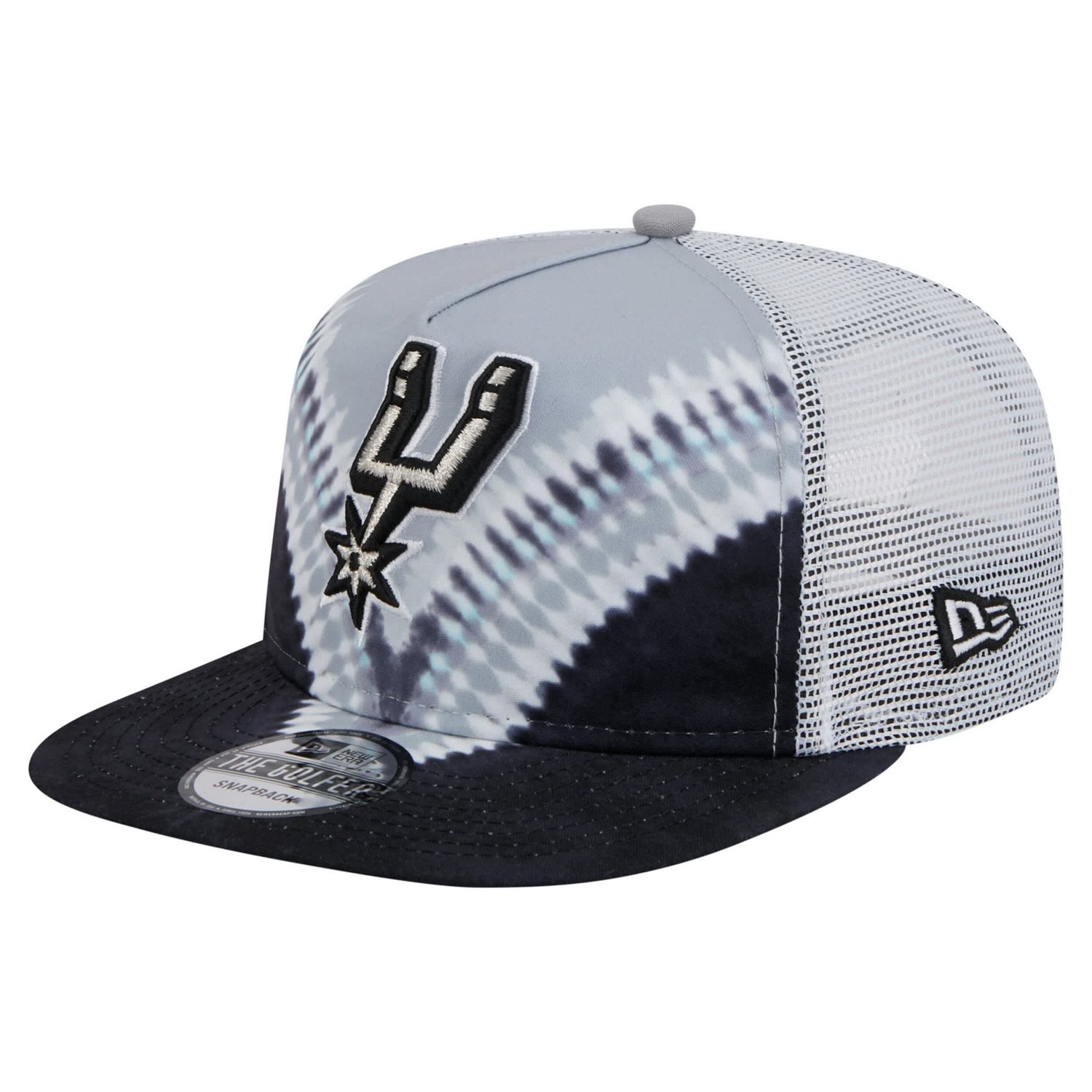 New Era Silver San Antonio Spurs Throwback Dye Golfer Snapback Hat ...
