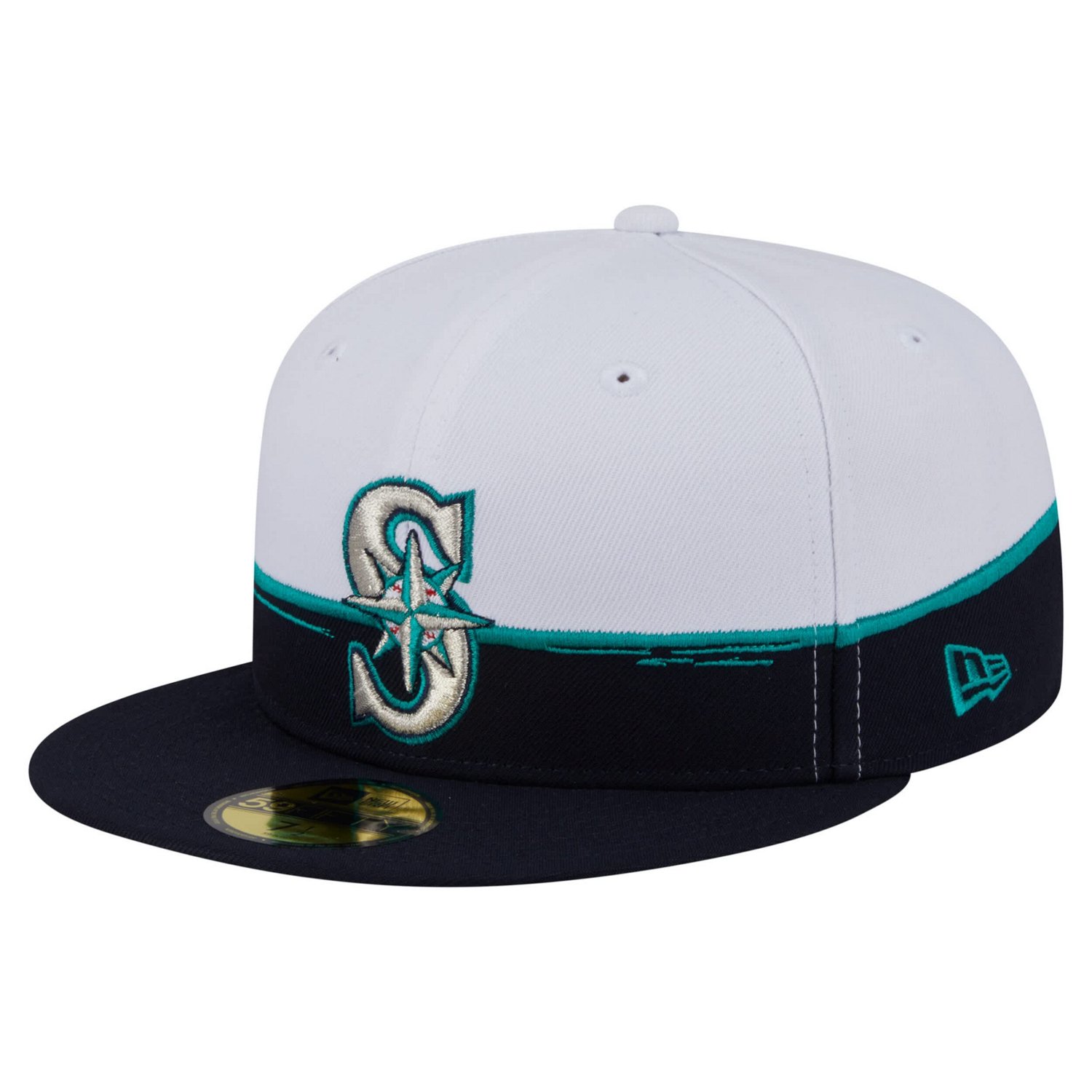 New Era White Seattle Mariners Paint Stroke 59FIFTY Fitted Hat | Academy