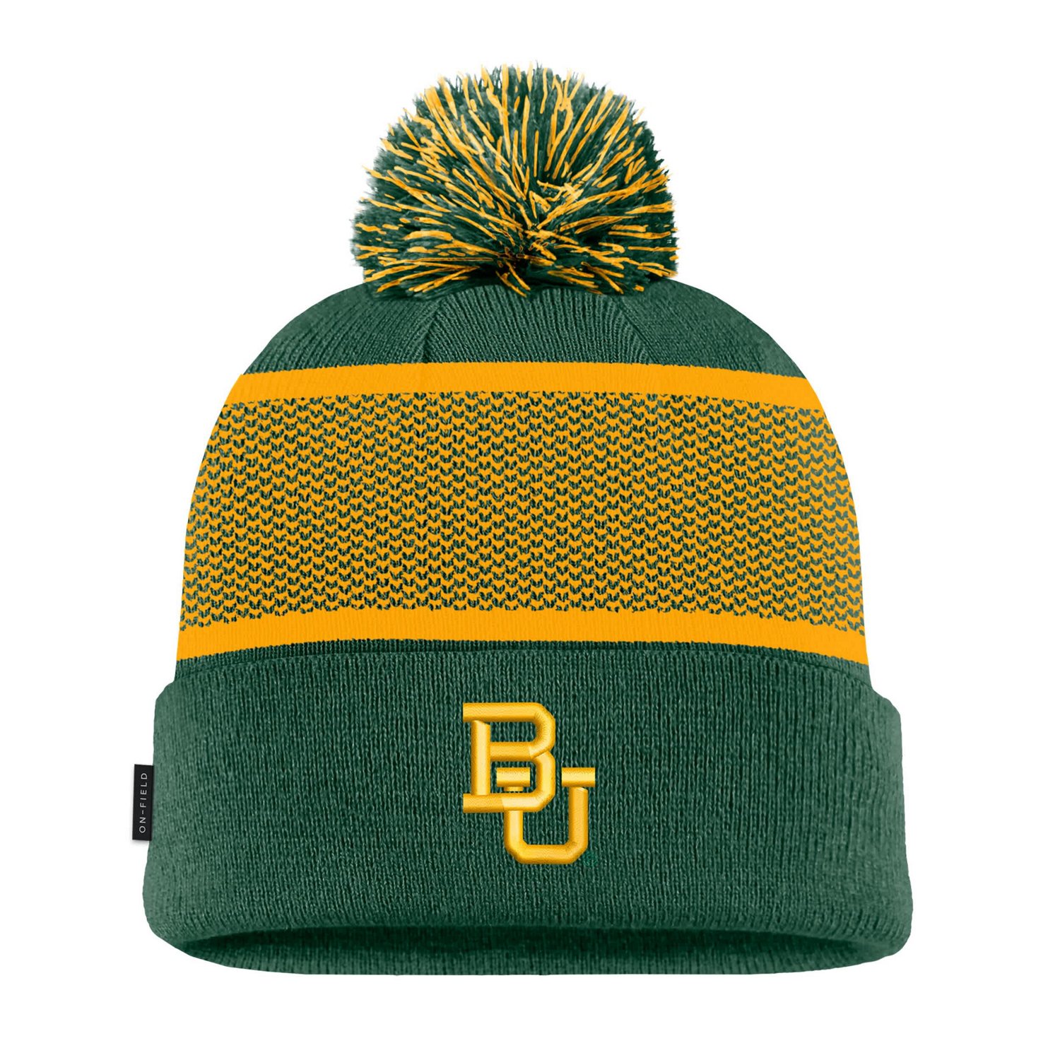Nike Baylor Bears 2024 Sideline Peak Cuffed Knit Hat with Pom | Academy
