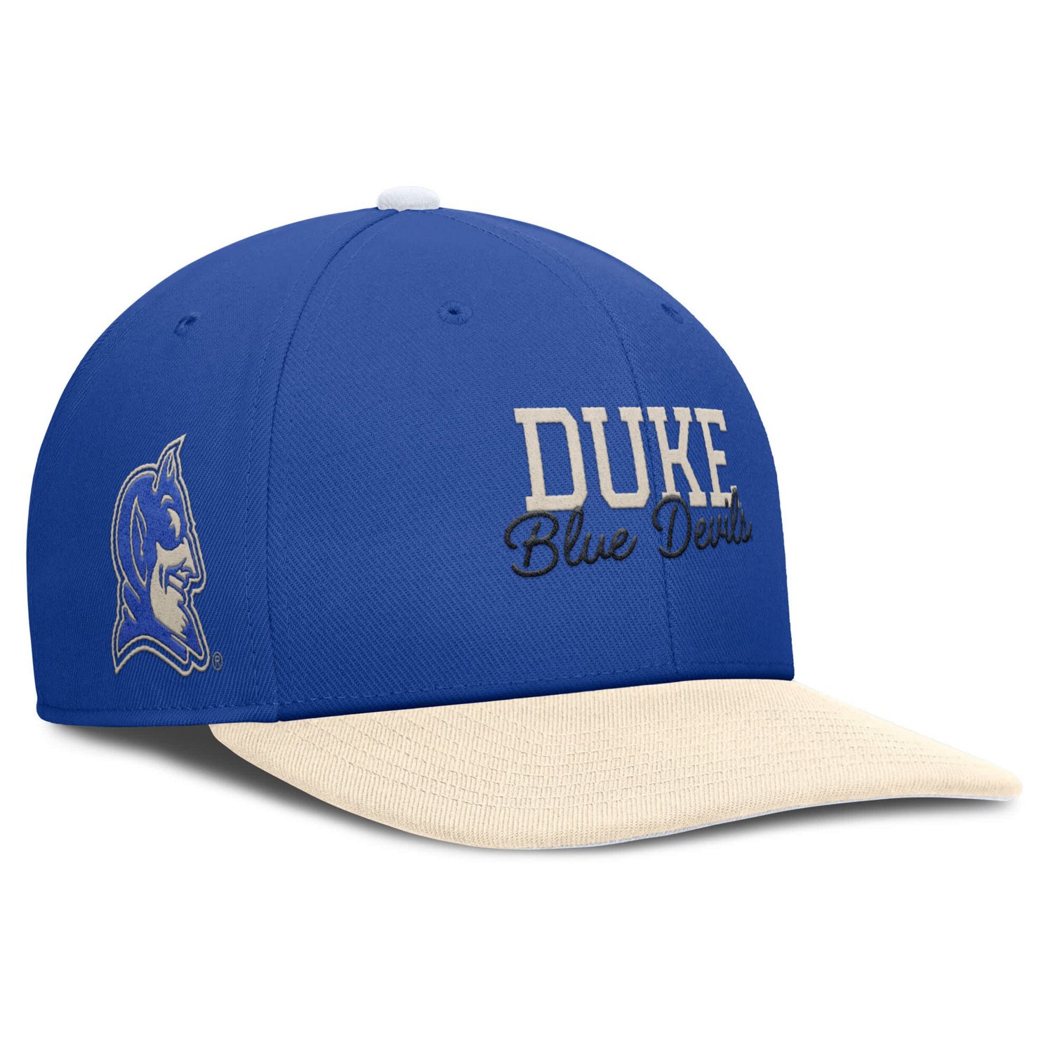 Nike Cream Duke Blue Devils Pro Legacy Script Snapback Hat | Academy