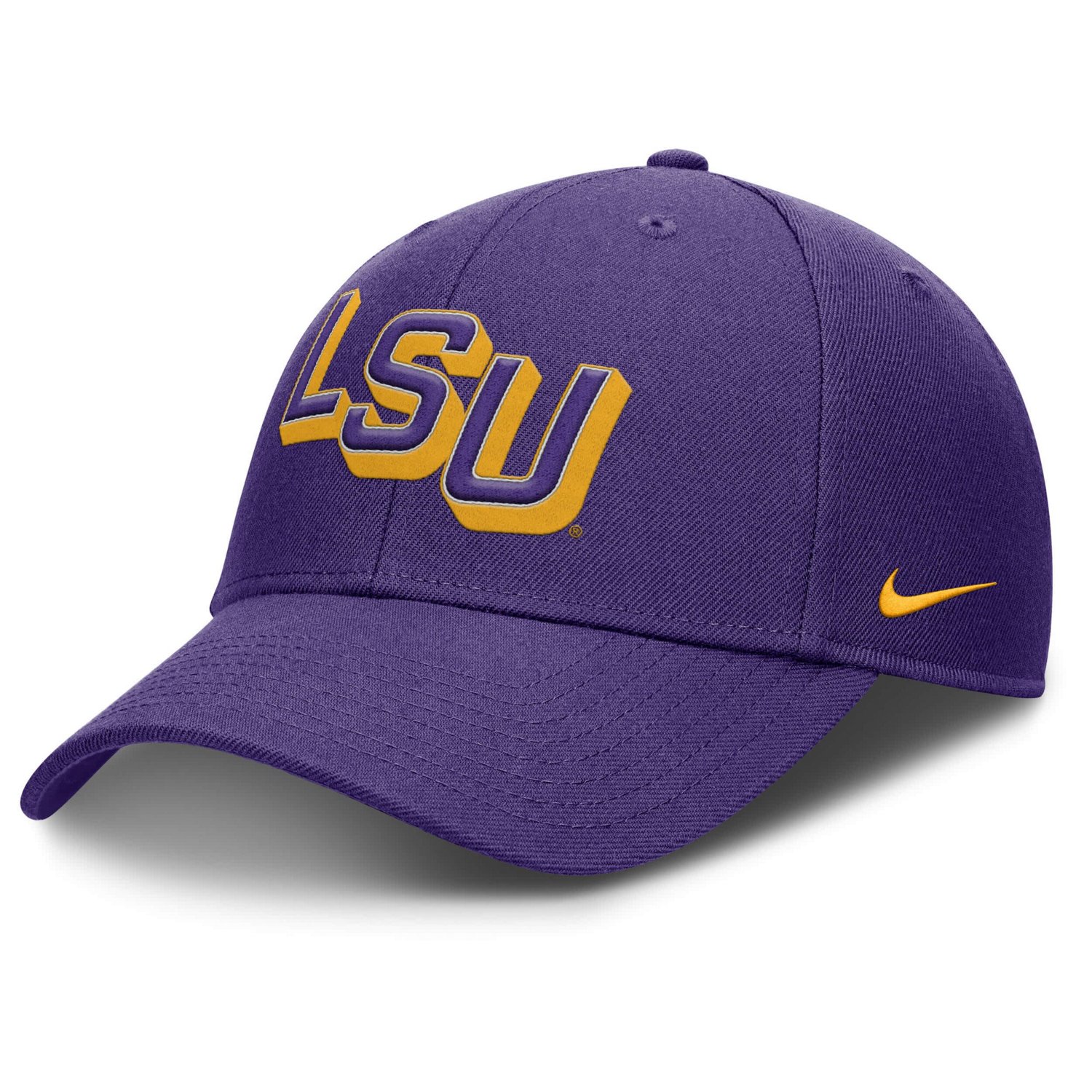 Nike LSU Tigers Slanted Primetime Rise Performance Adjustable Hat | Academy