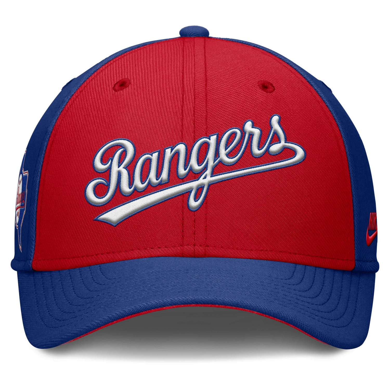 Nike Red Texas Rangers Rise Swoosh Performance Flex Hat | Academy