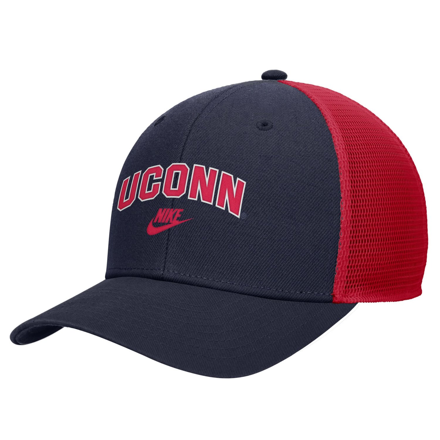Nike UConn Huskies Vintage Arch Rise Performance Trucker Adjustable Hat ...