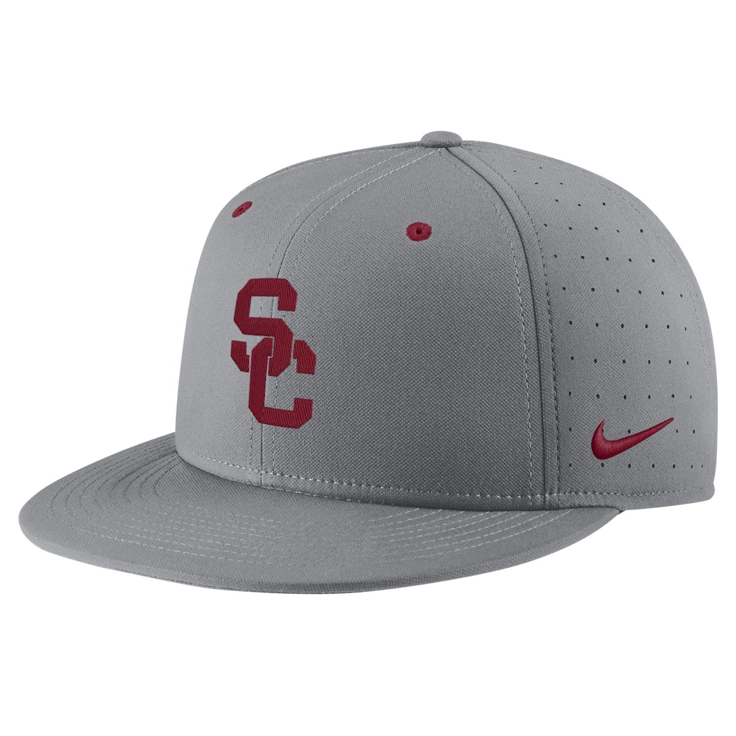 Nike USC Trojans USA Side Patch True AeroBill Performance Fitted Hat ...