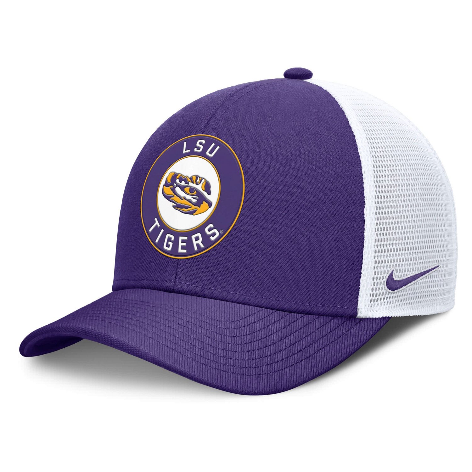 Nike White LSU Tigers Rise Primetime Performance Trucker Adjustable Hat ...