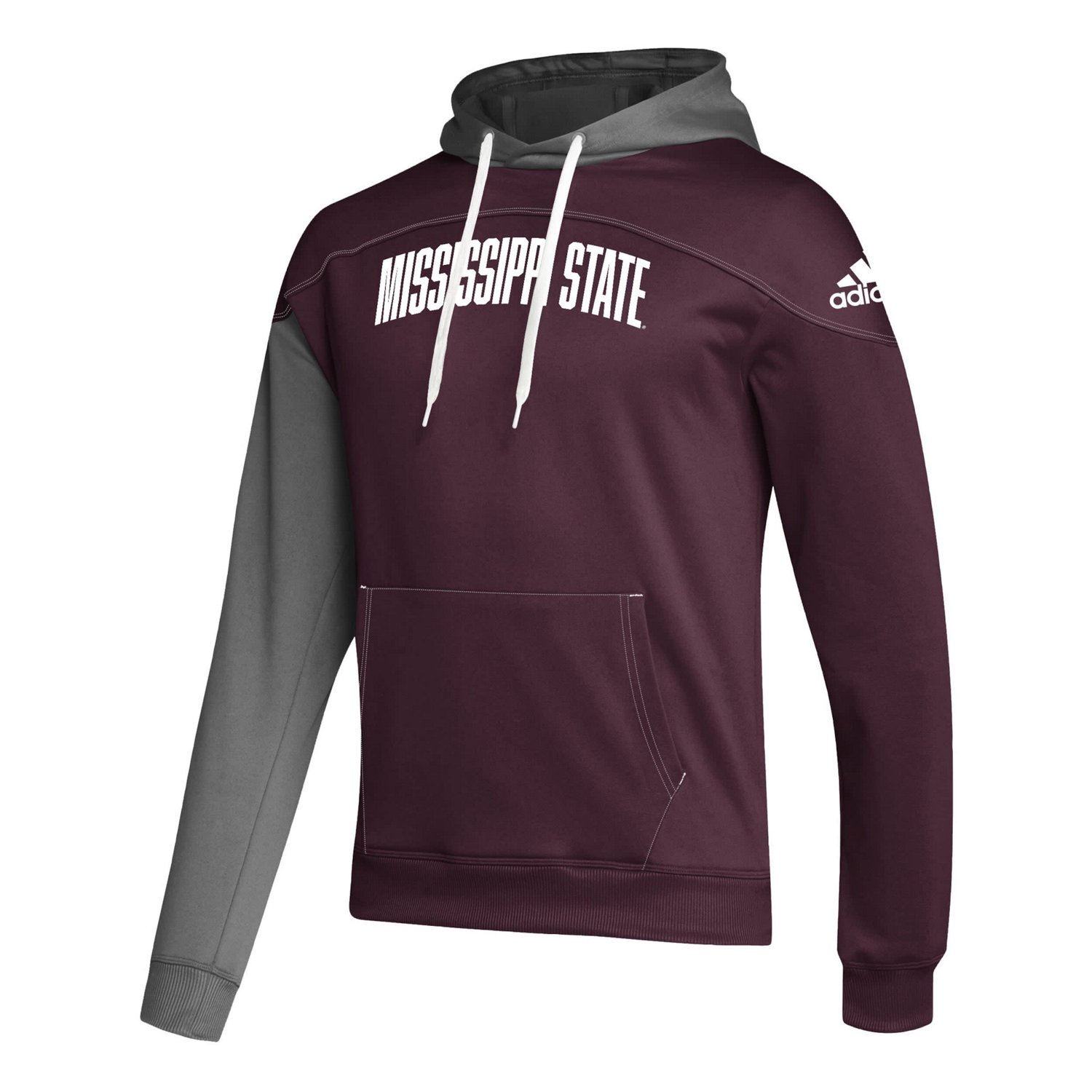 adidas Mississippi State Bulldogs Block Stadium Pullover Hoodie | Academy