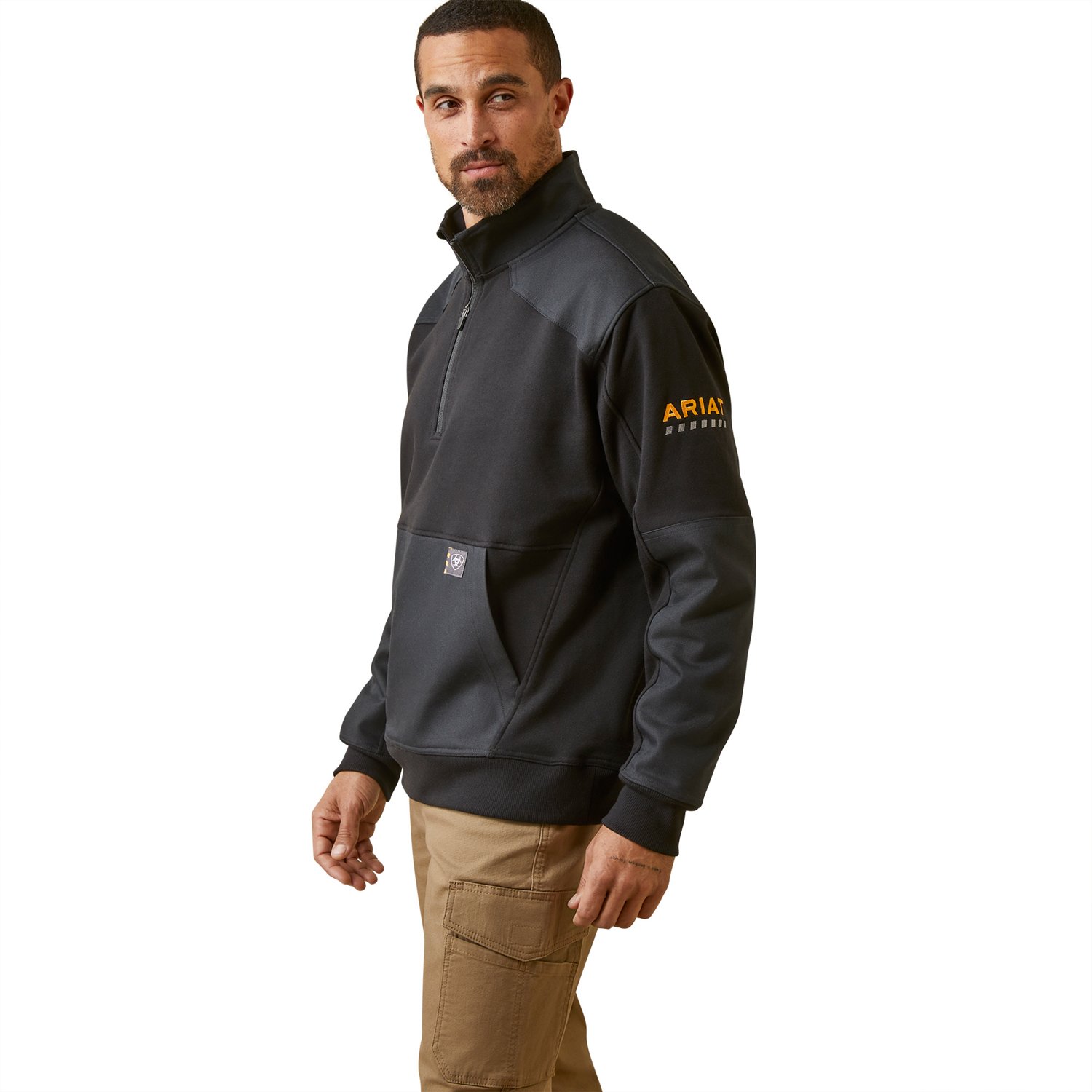 Ariat Mens Rebar Workman Duracanvas 14 Zip Sweatshirt Academy
