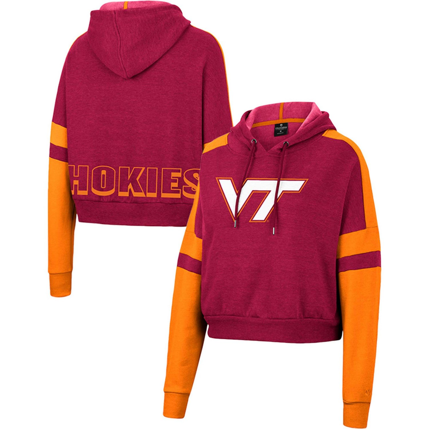 Colosseum Virginia Tech Hokies Throwback Stripe Arch Logo Cropped ...