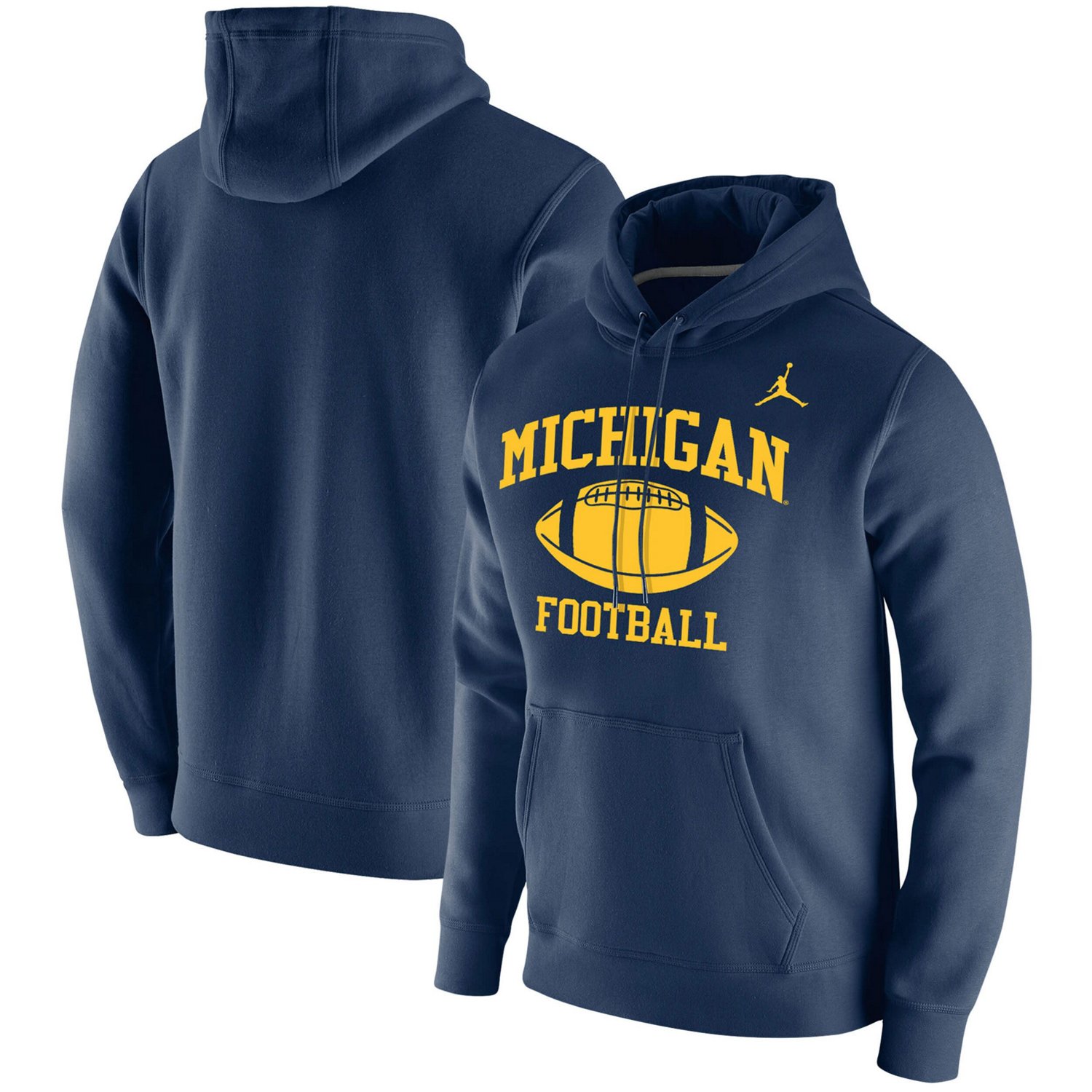 Jordan Brand Heathered Gray Michigan Wolverines Retro Football Club Fleece Pullover Hoodie | Academy