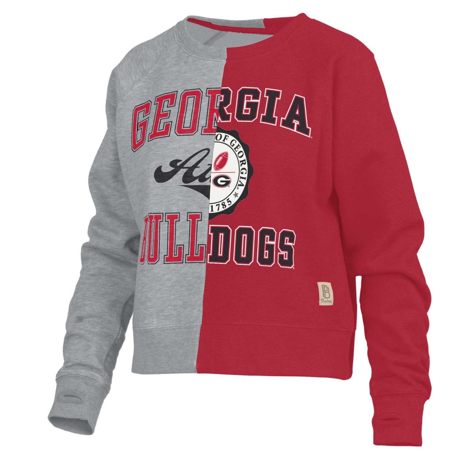 Pressbox Georgia Bulldogs Half and Half Raglan Pullover Sweatshirt ...