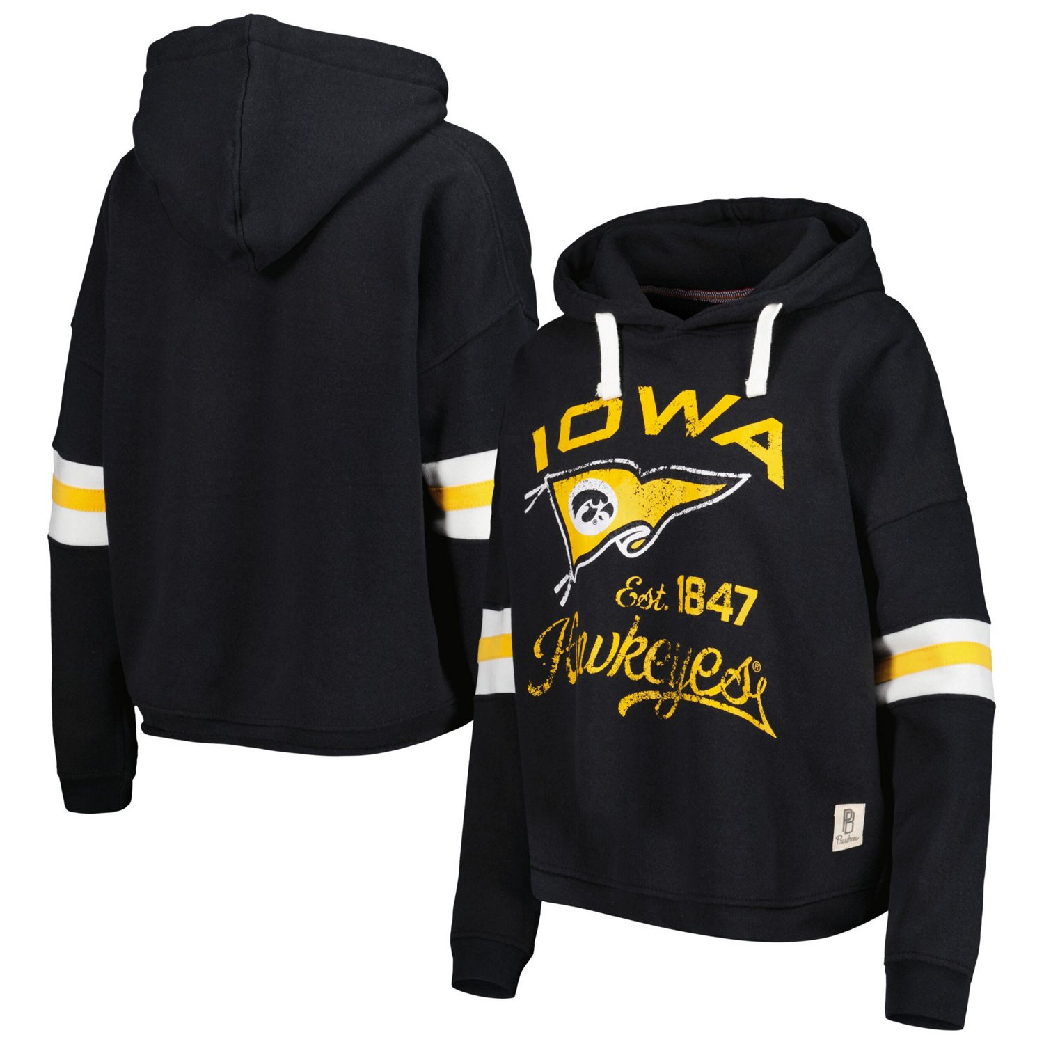 Pressbox Iowa Hawkeyes Super Pennant Pullover Hoodie | Academy
