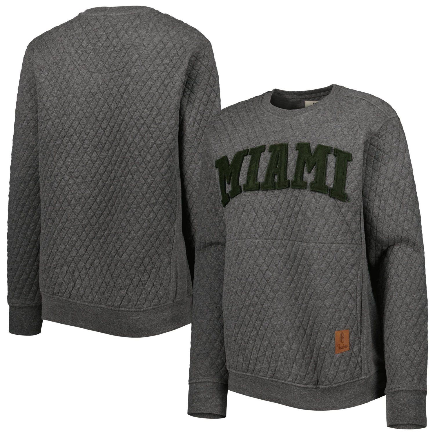Pressbox Miami Hurricanes Moose Quilted Pullover Sweatshirt | Academy