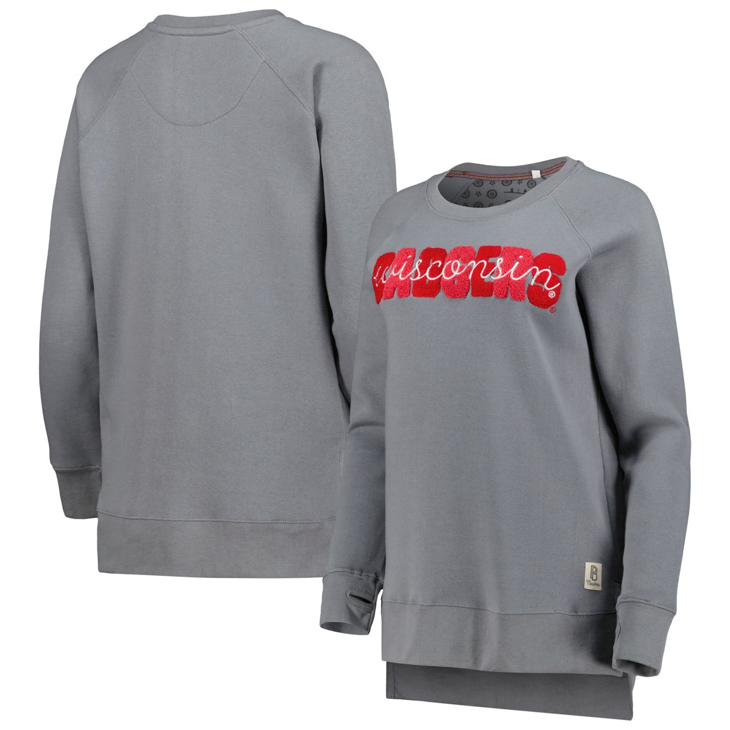 Pressbox Wisconsin Badgers Pinehurst Chenille Raglan Pullover ...