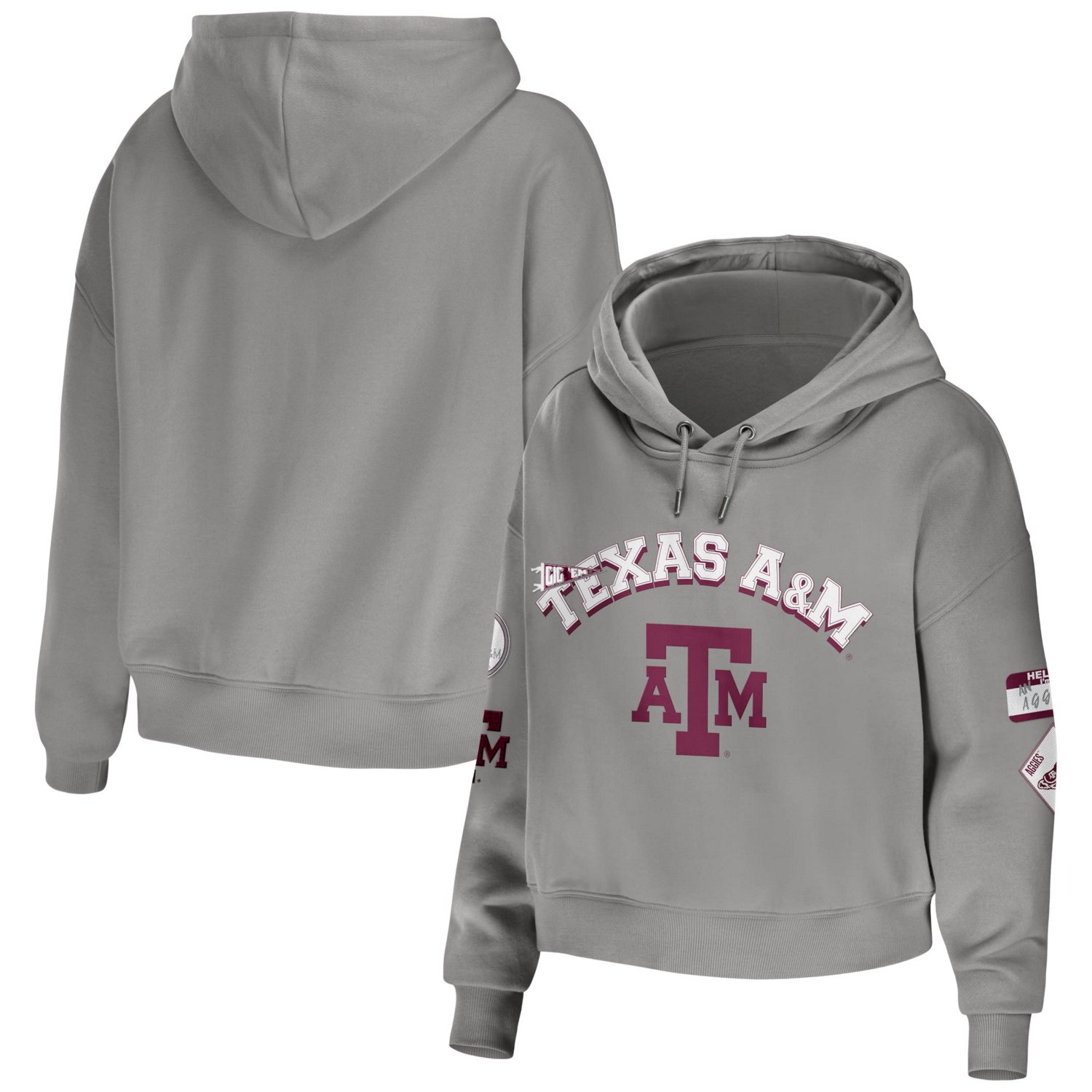 WEAR by Erin Andrews Texas AM Aggies Mixed Media Cropped Pullover ...