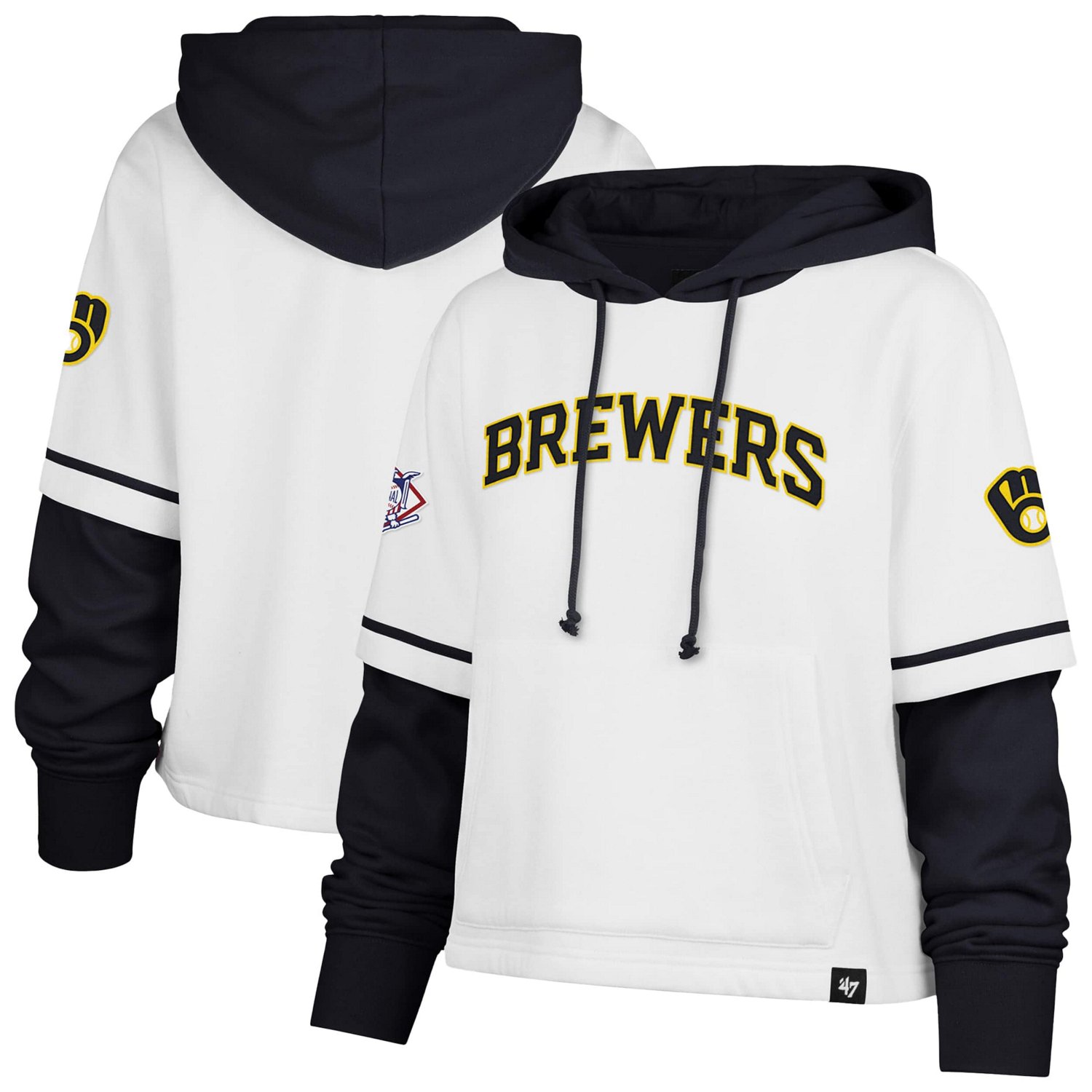 '47 Milwaukee Brewers Trifecta Shortstop Cropped Pullover Hoodie | Academy