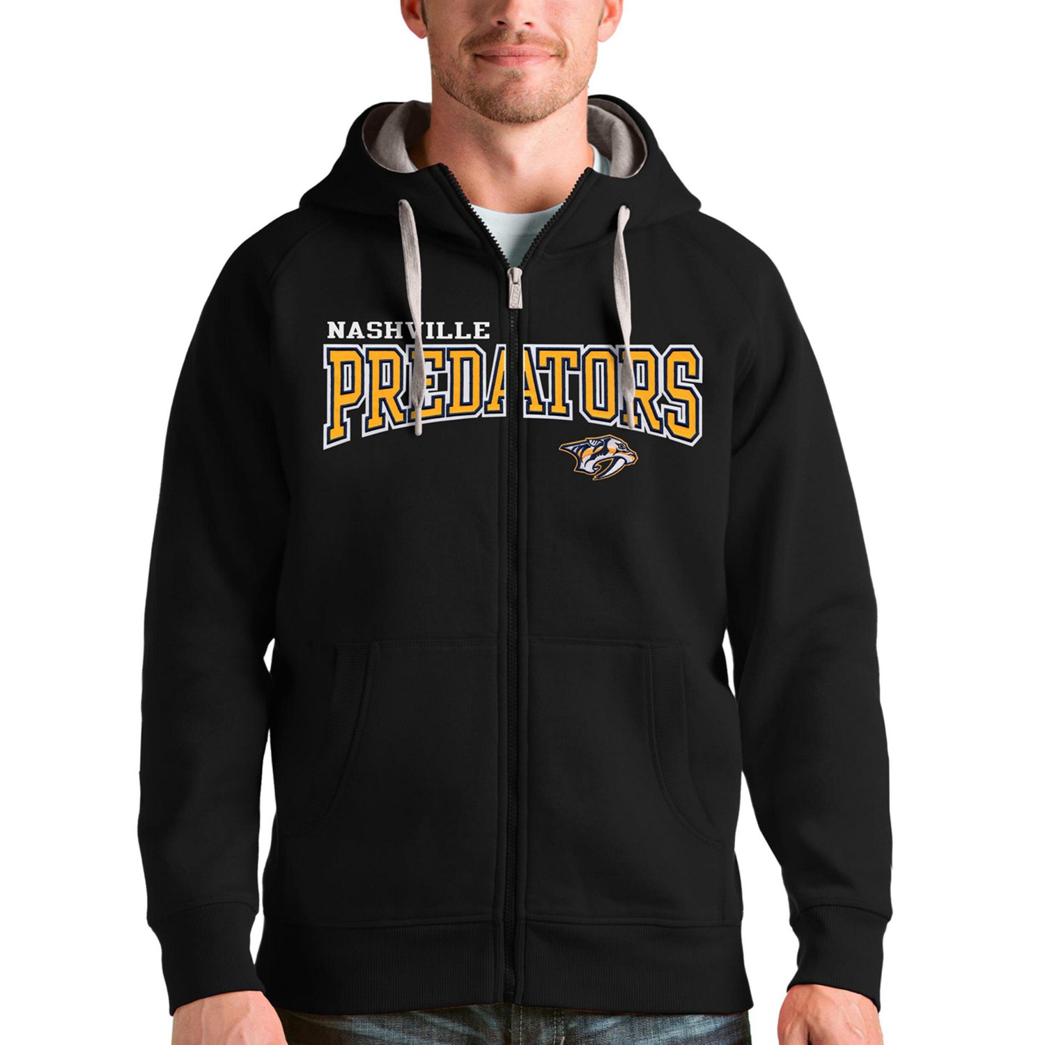 Antigua Nashville Predators Wordmark Victory Full-Zip Hoodie | Academy