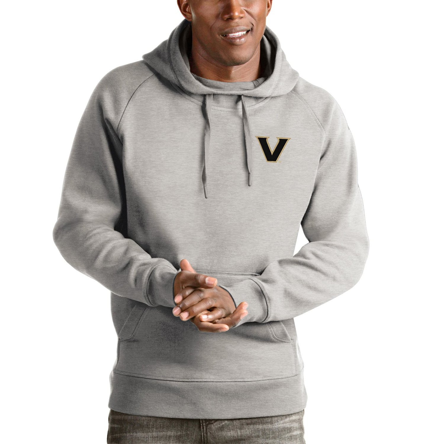 Antigua Heathered Gray Vanderbilt Commodores Victory Pullover Hoodie ...
