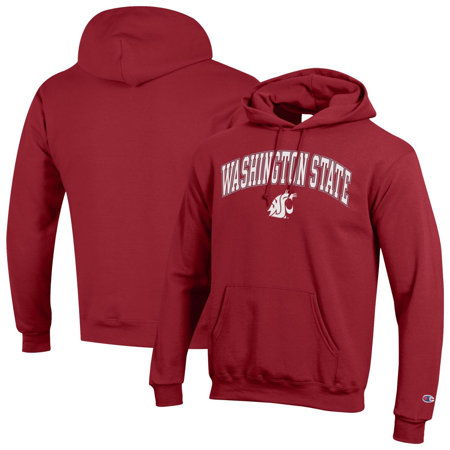Champion Washington State Cougars Arched Logo Fleece Pullover Hoodie | Academy