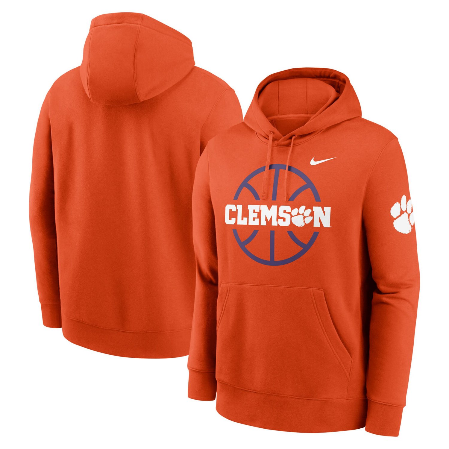 Nike Clemson Tigers Basketball Icon Club Fleece Pullover Hoodie | Academy