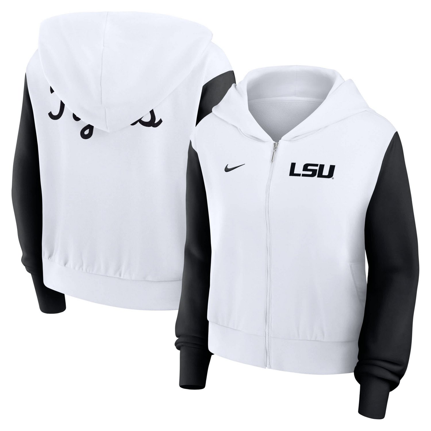 Nike LSU Tigers Cropped Beyond Capability Color-Block Script Full-Zip ...