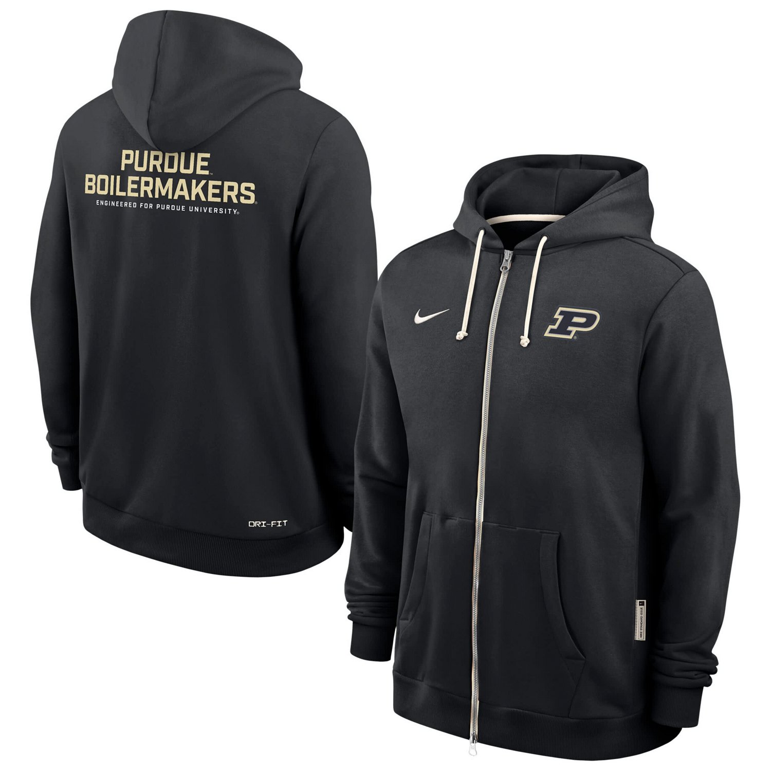 Nike Purdue Boilermakers 2025 Sideline Performance Full-Zip Hoodie ...
