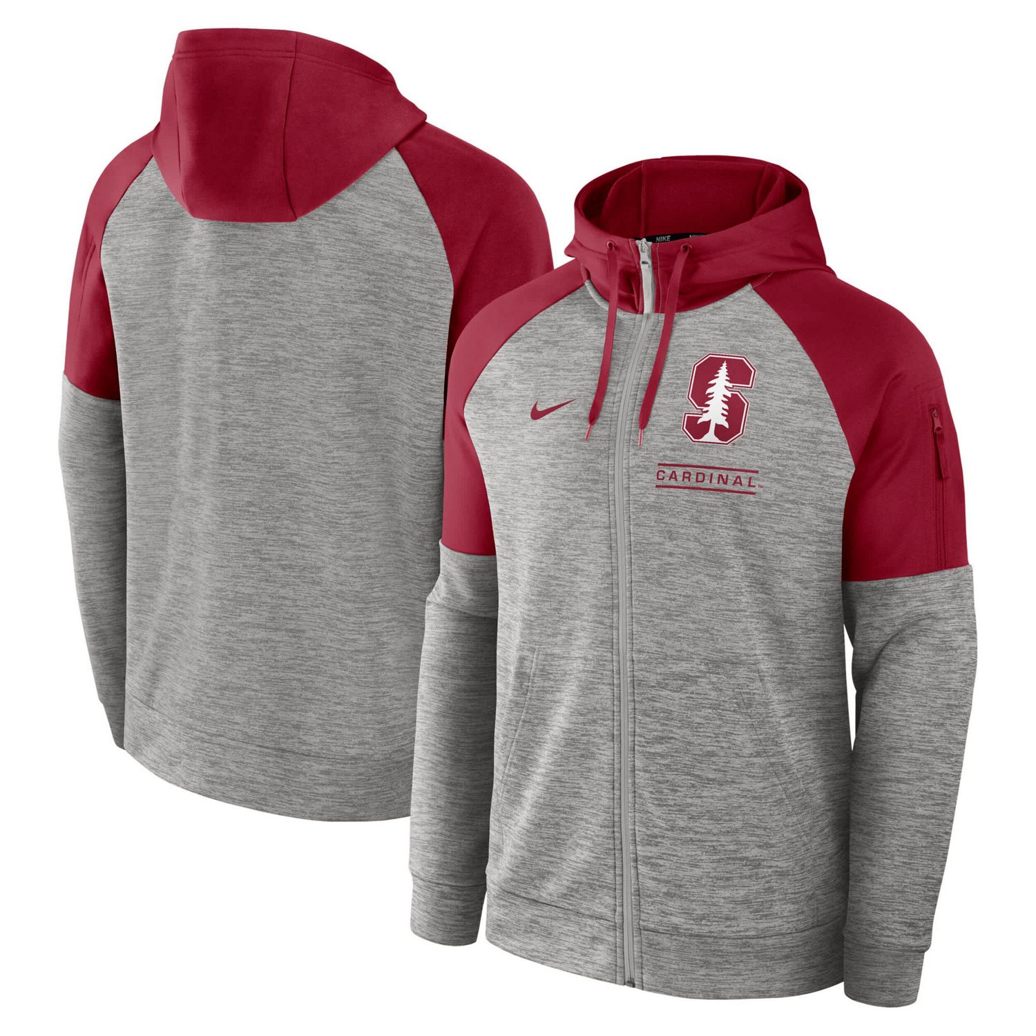 Nike Stanford Cardinal Fitness Raglan Performance Full-Zip Hoodie | Academy