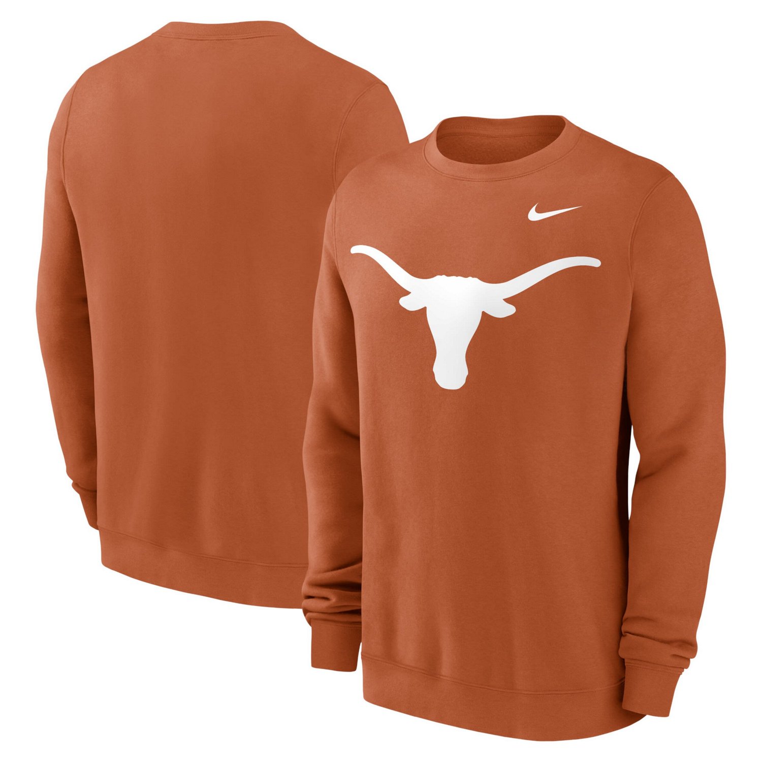 Nike Texas Longhorns Primetime Evergreen Fleece Pullover Sweatshirt ...