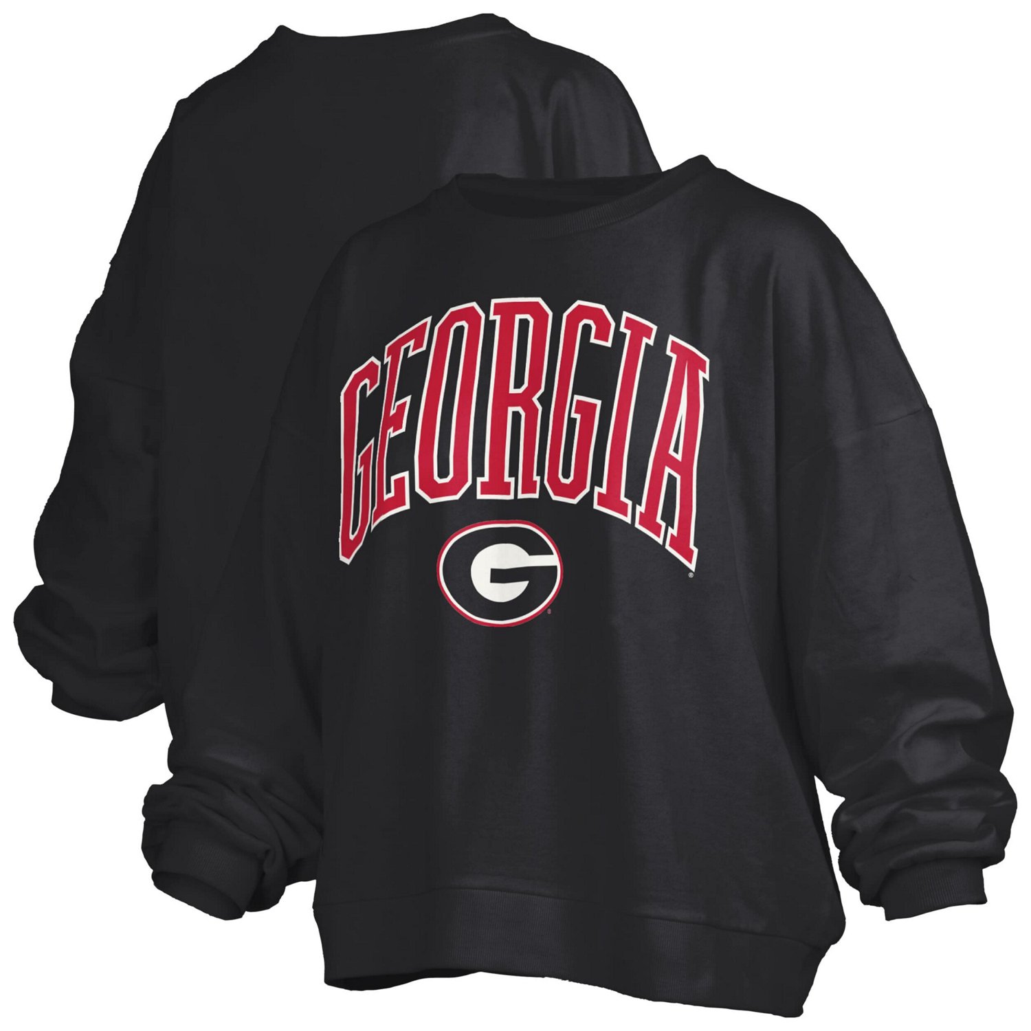 Pressbox Georgia Bulldogs Janise Arch Over Logo Waist Length Oversized ...