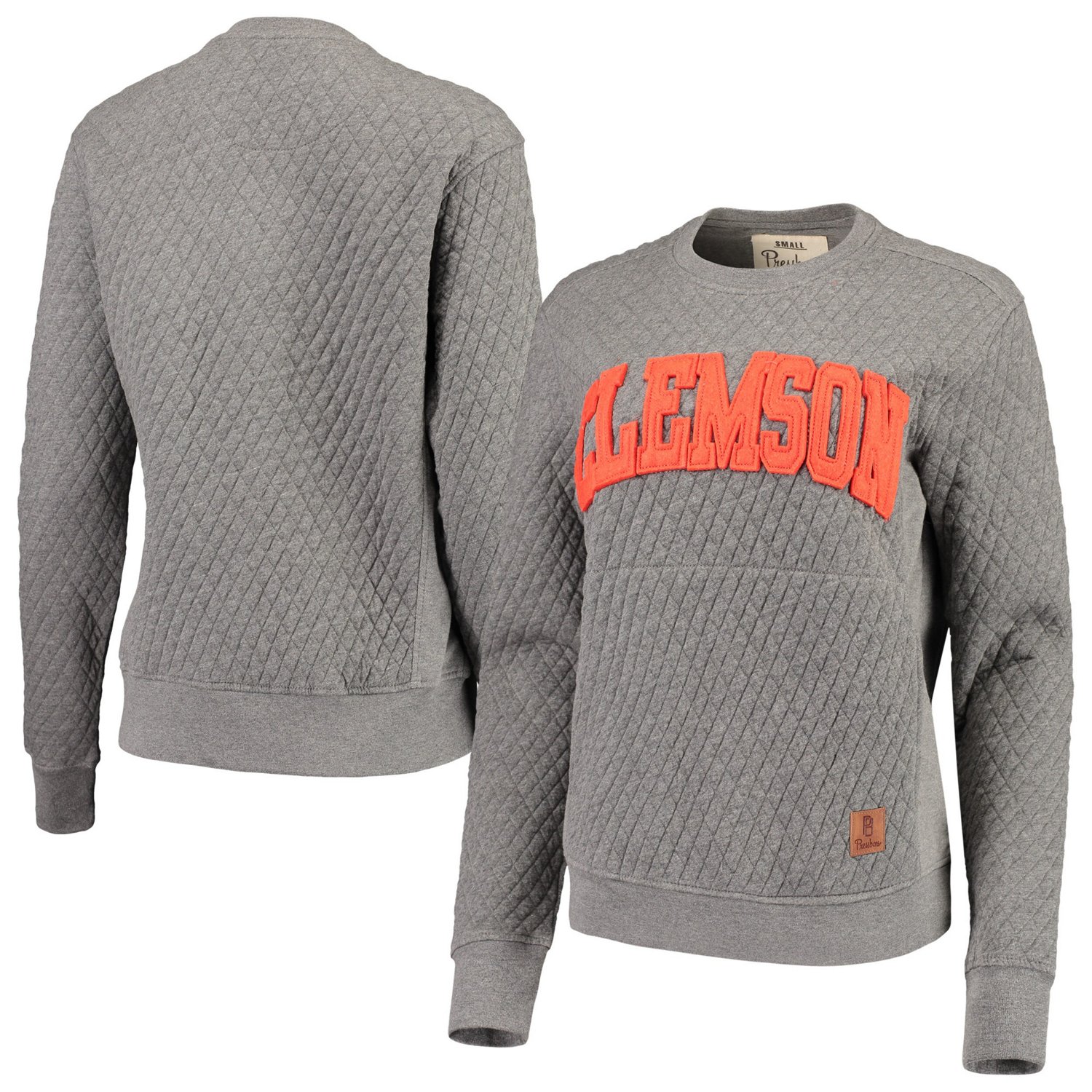 Pressbox Heather Charcoal Clemson Tigers Moose Quilted Pullover ...