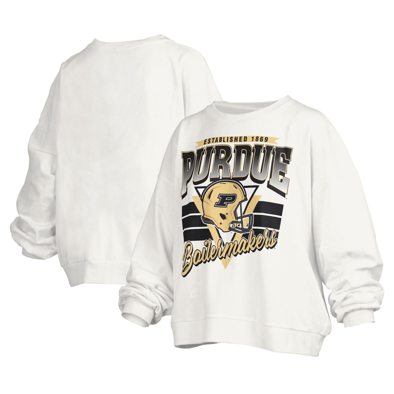 Pressbox Purdue Boilermakers Janice Retro Logo Oversized Pullover ...