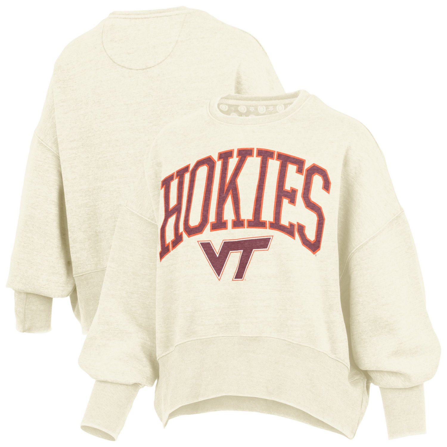 Pressbox Virginia Tech Hokies Oversized Waist-Length Crewneck ...