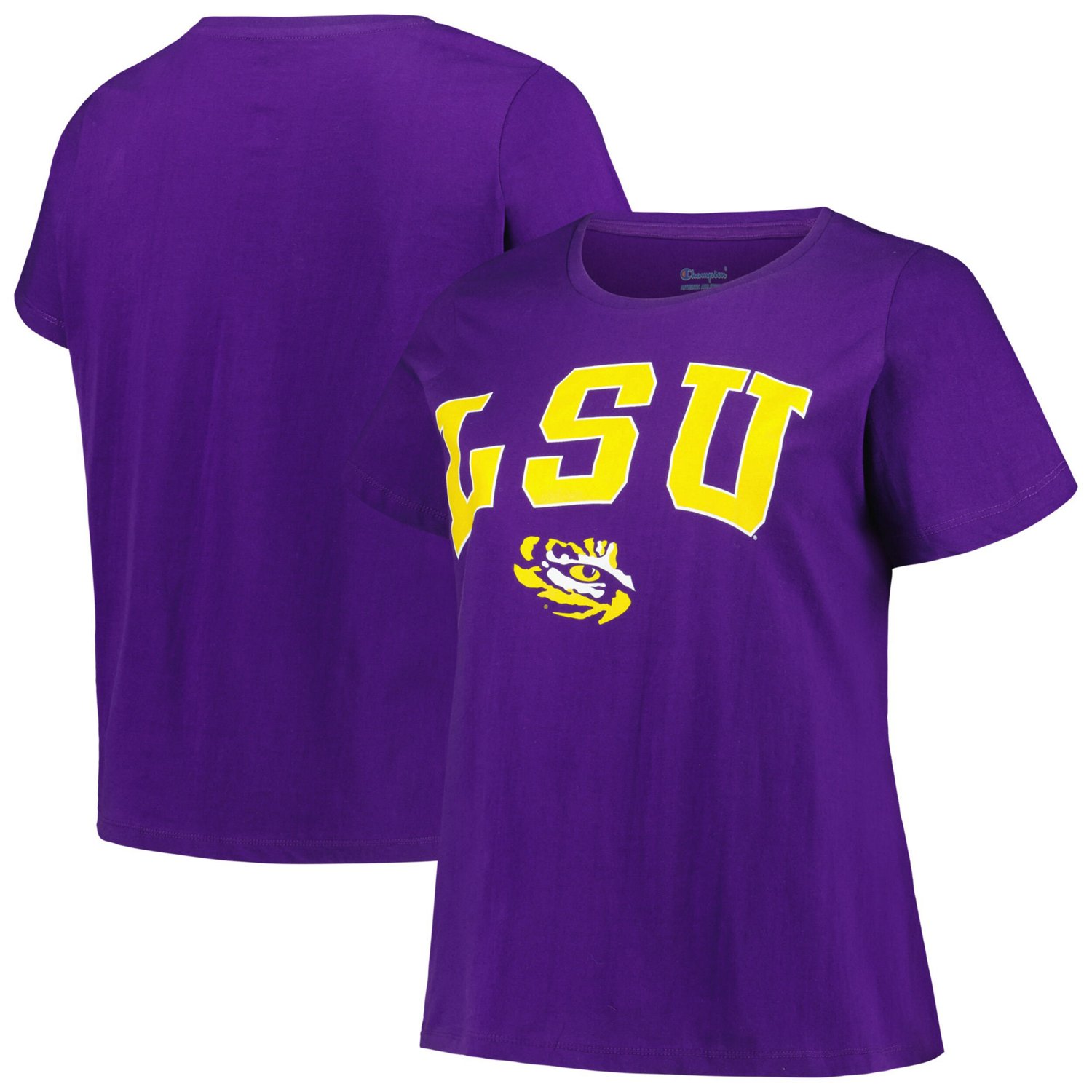 Profile LSU Tigers Plus Size Arch Over Logo Scoop Neck T-Shirt | Academy